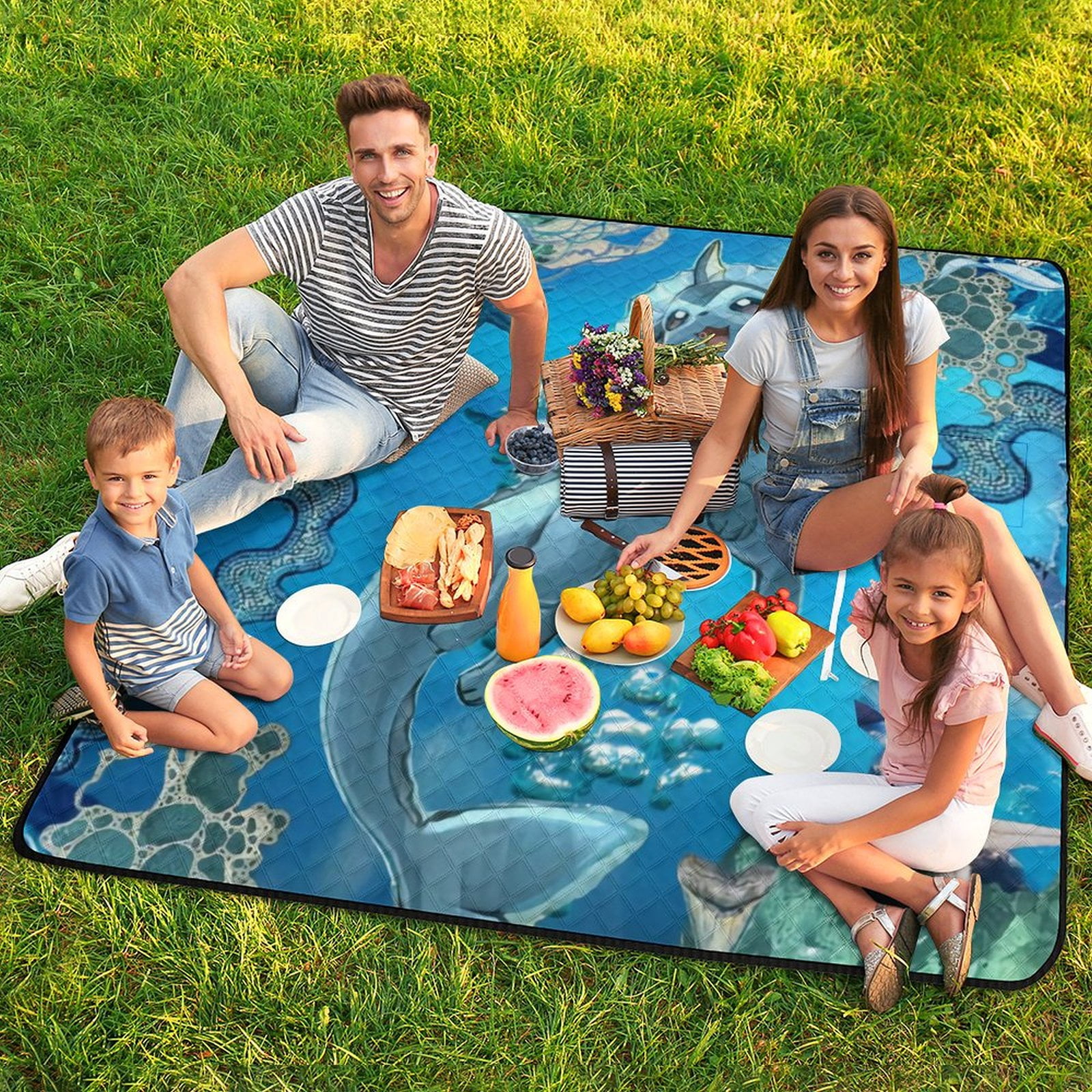Pokémon-Pikachu Vaporeon Sea Ocean Extra Large Picnic Outdoor Blanket ...