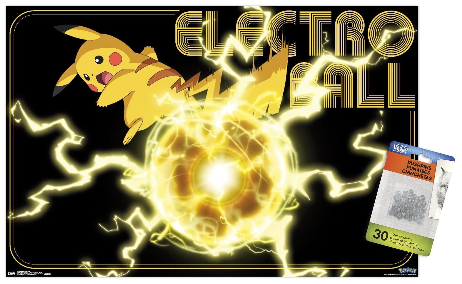 Pokémon - Pikachu Wall Poster with Push Pins, 14.725" x 22.375 ...