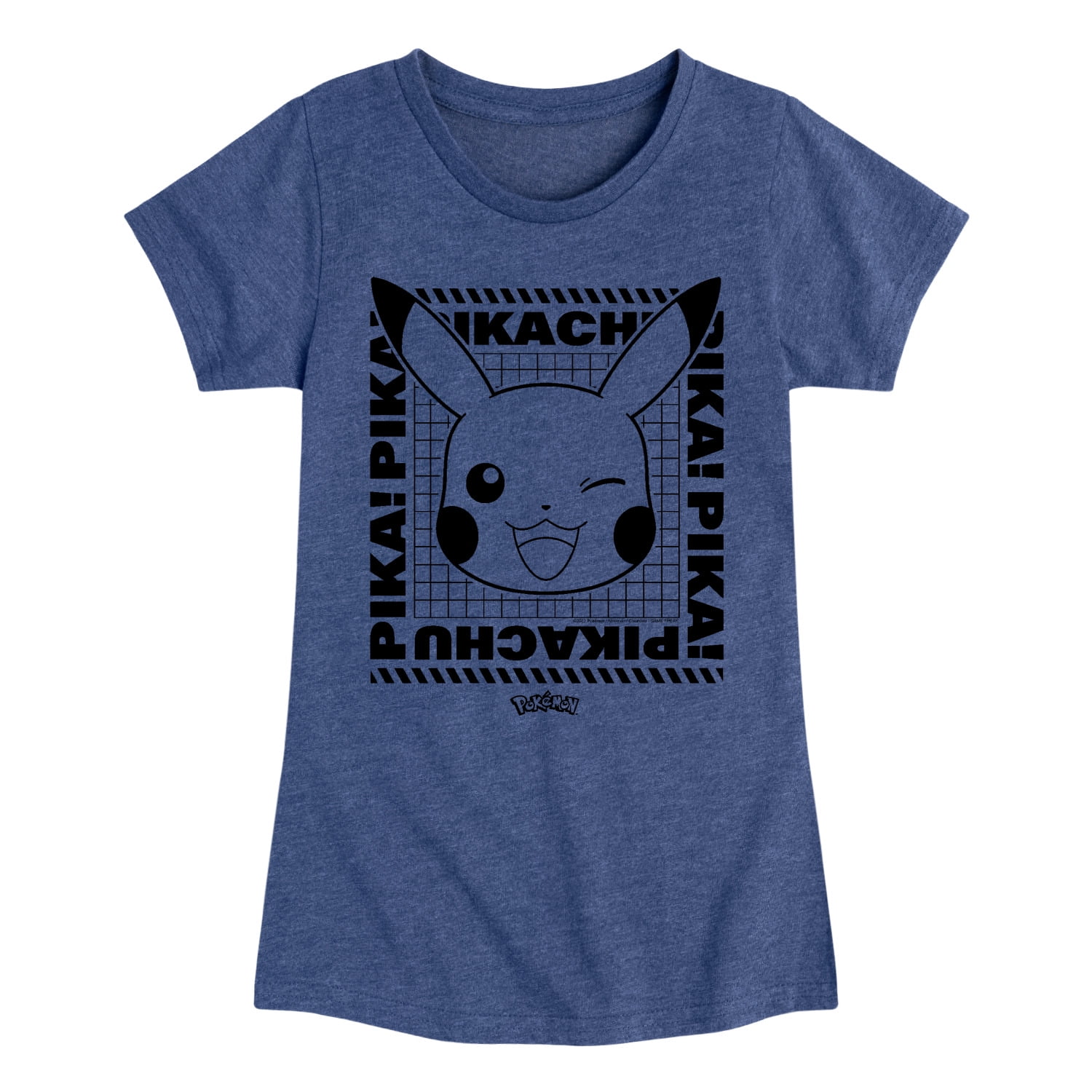Pokémon - Pikachu Wink Face - Youth Girls Short Sleeve Graphic T-Shirt ...