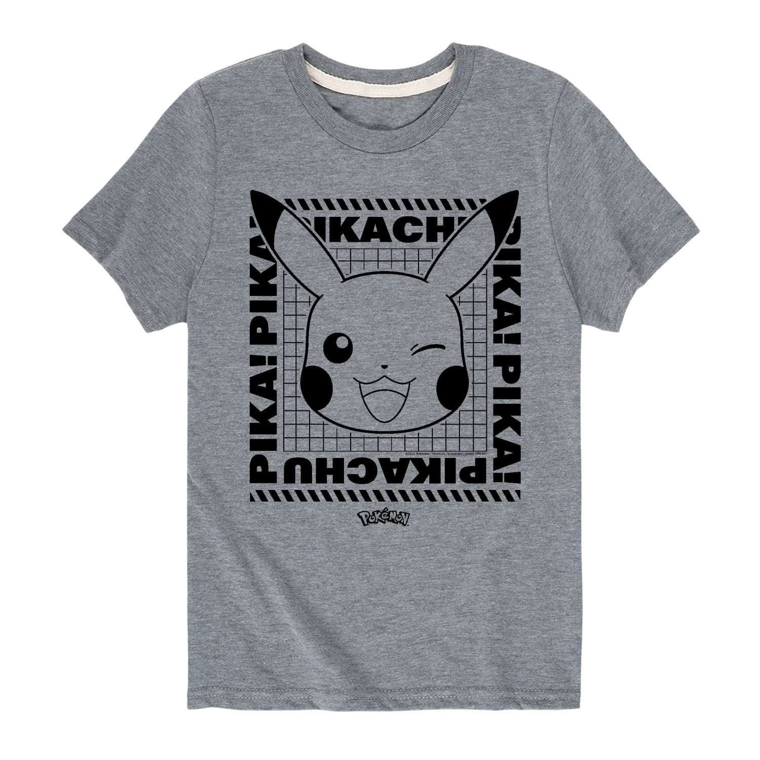 Pokémon - Pikachu Wink Face - Youth Short Sleeve Graphic T-Shirt ...