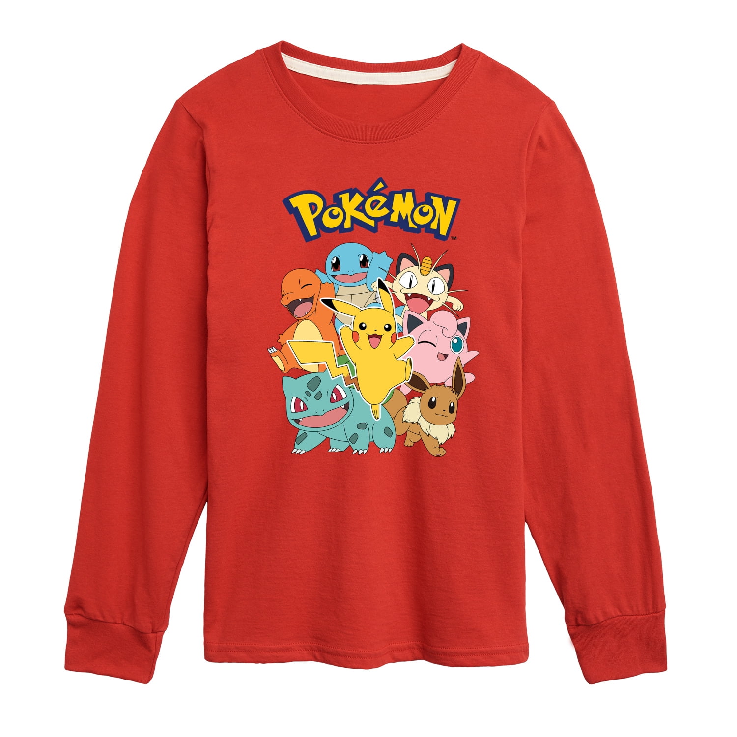 Pokémon Kids Tee - Pikachu and Friends - Youth Long Sleeve Graphic T ...