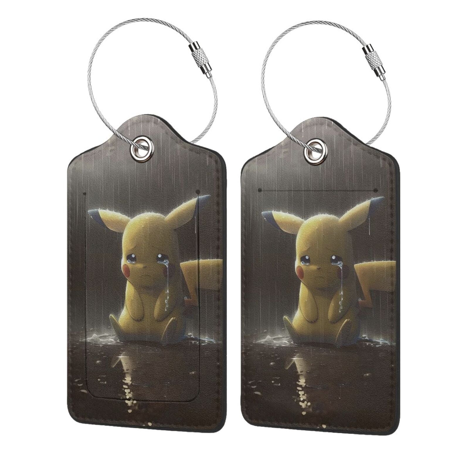Pokémon-Pikachu crying in the rain Luggage Tags for Suitcases Travel ID ...