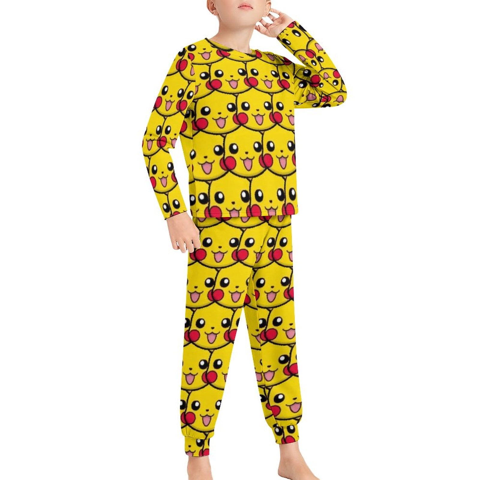 Pokémon Pikachu face Boys Pajamas for Toddler Clothes Set Planet Train ...