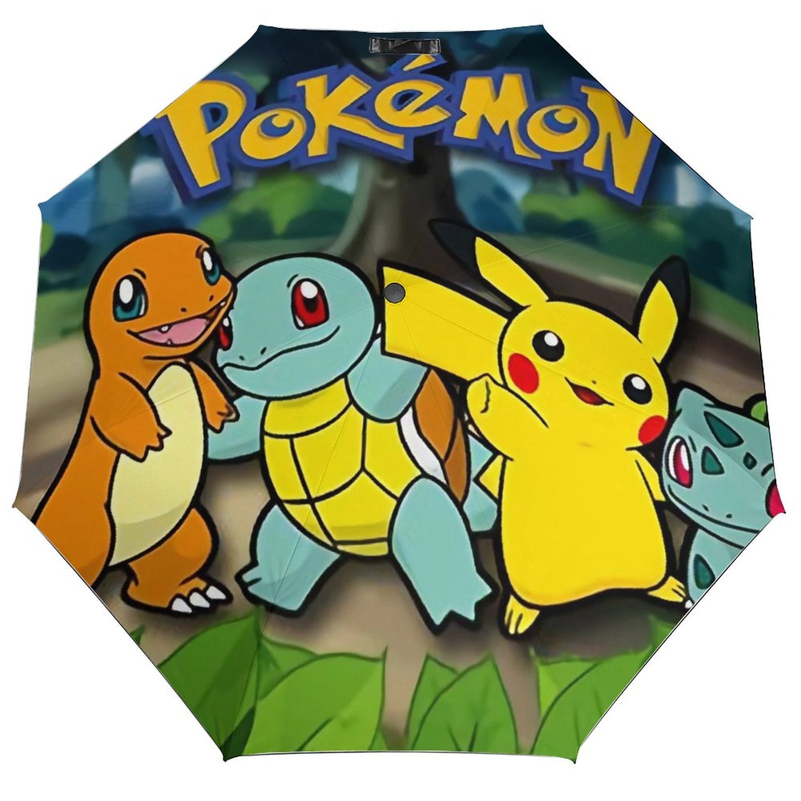 Pokémon Pikachu0321 Travel Automatic Folding Rain Umbrellas with Cover ...