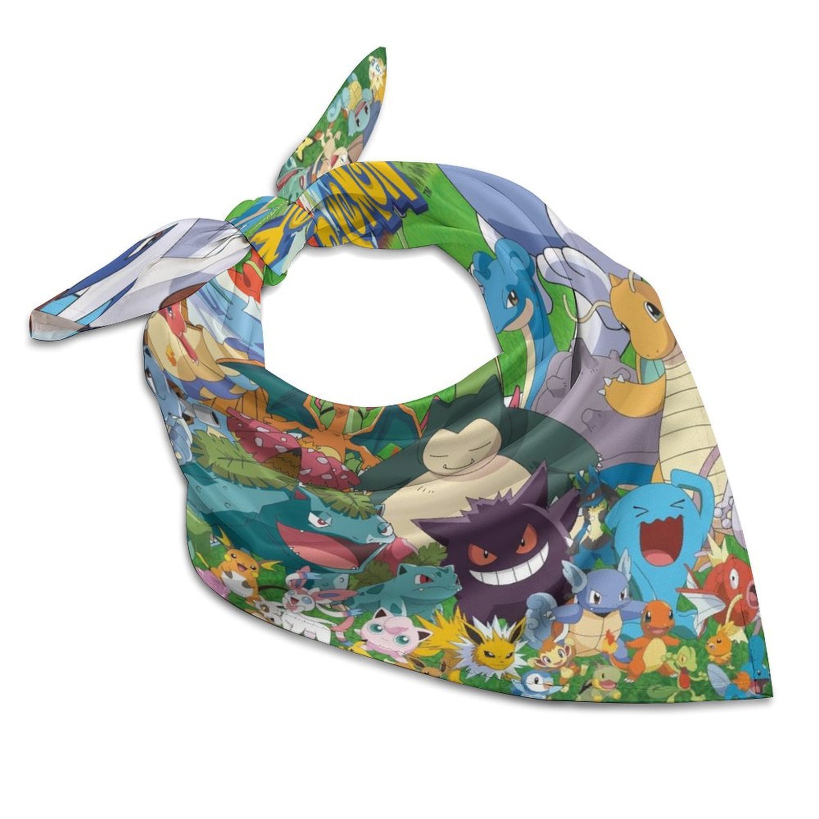 Pokémon-Pikachu2 Square Satin Head Scarf Hair Scarves Silk-like Bandana ...