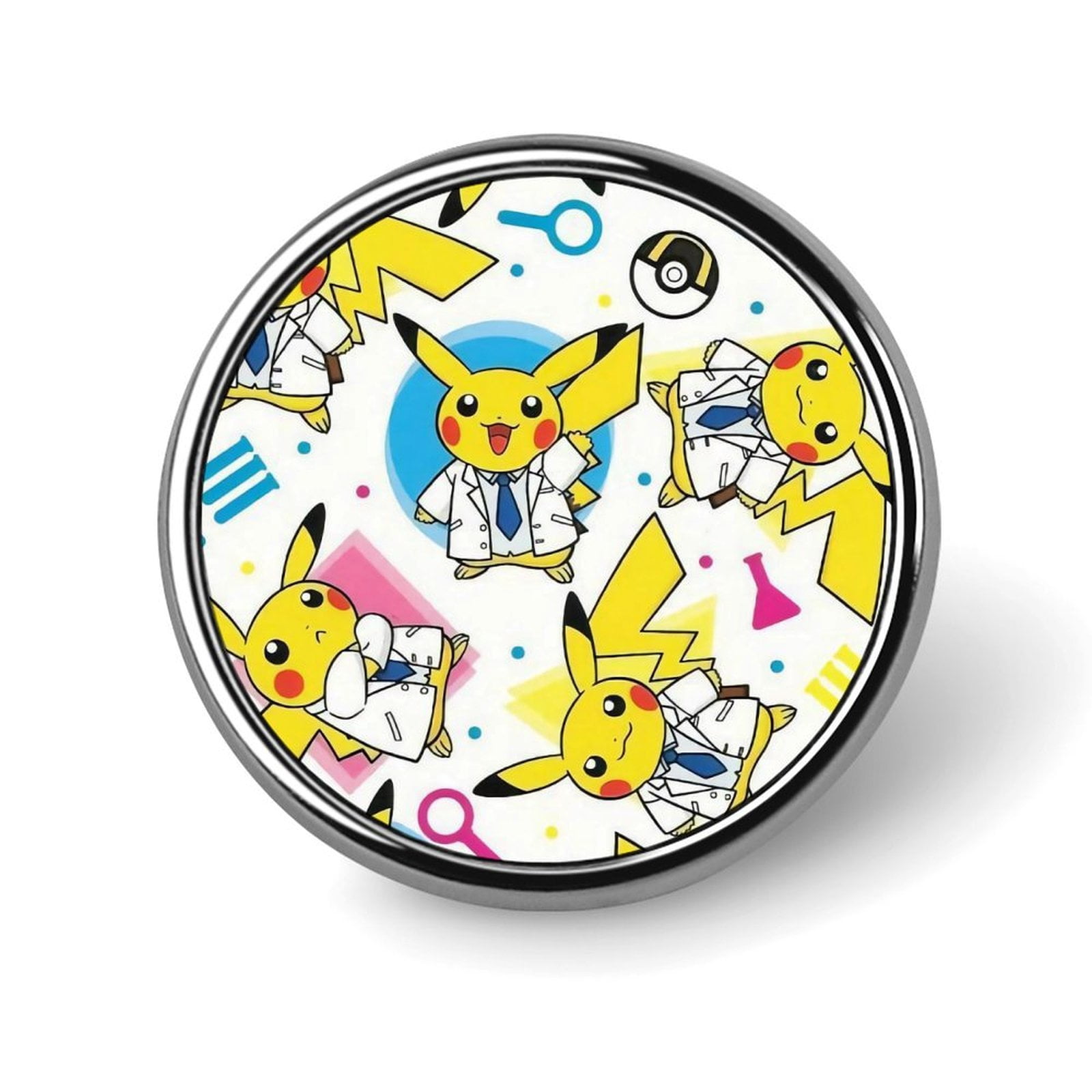 Pokémon Pikachu584 DIY Round Badge Aluminum Alloy Badges Fashionable Lapel Pin Lightweight Metal ...