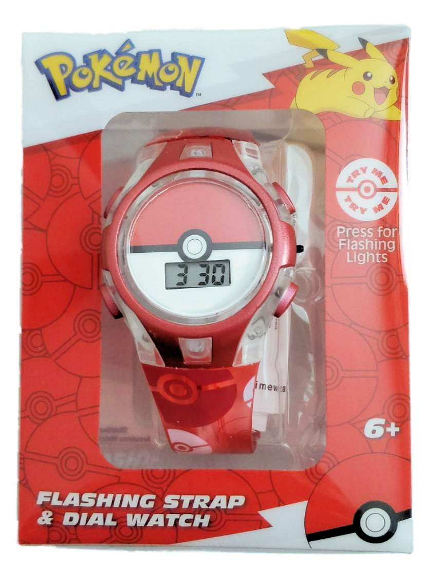 Pokémon Poke Ball Unisex Child LCD Watch with Flashing Strap and Dial ...