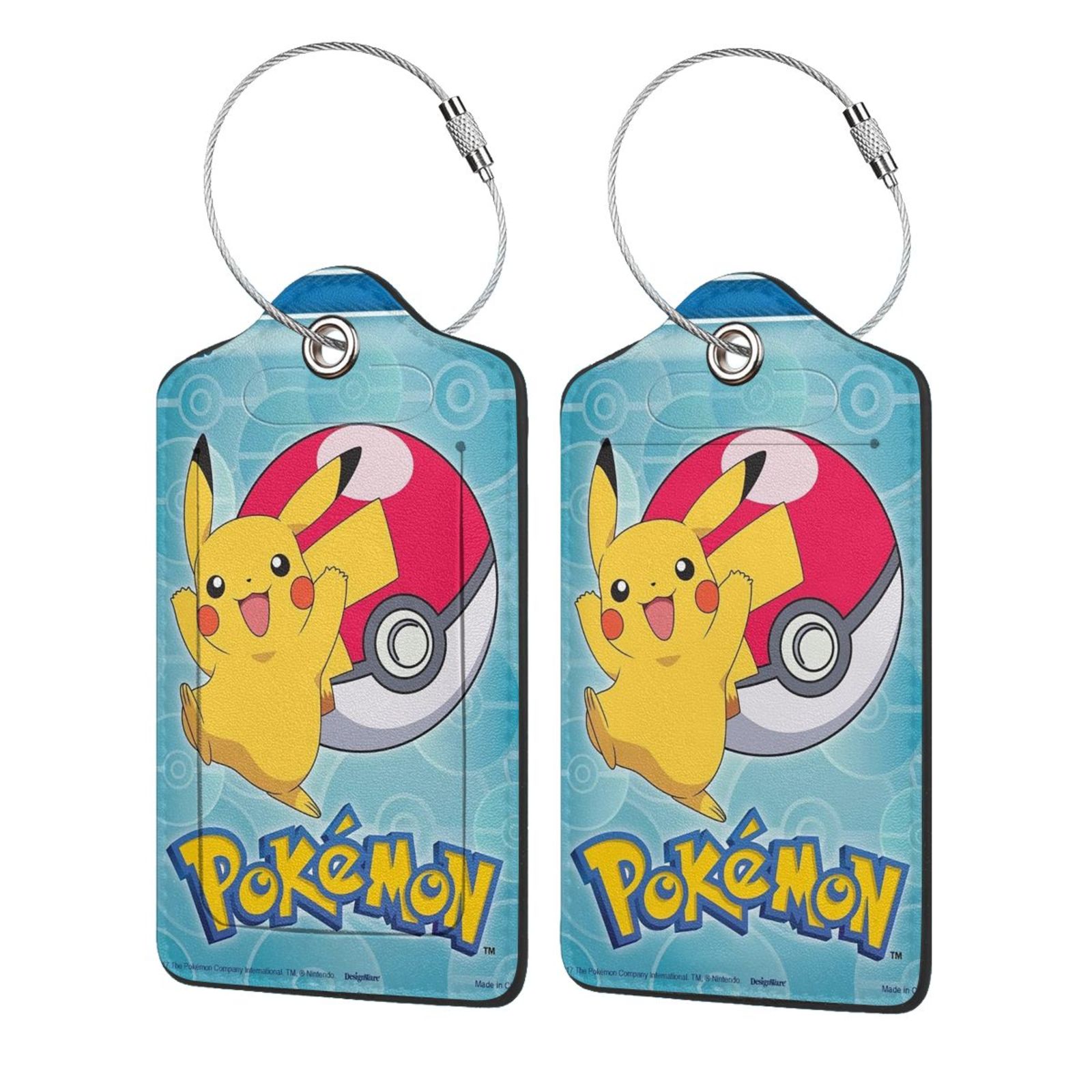 Pokémon - Pokeball Pikachu 3665 Luggage Tags for Suitcases Travel ID ...