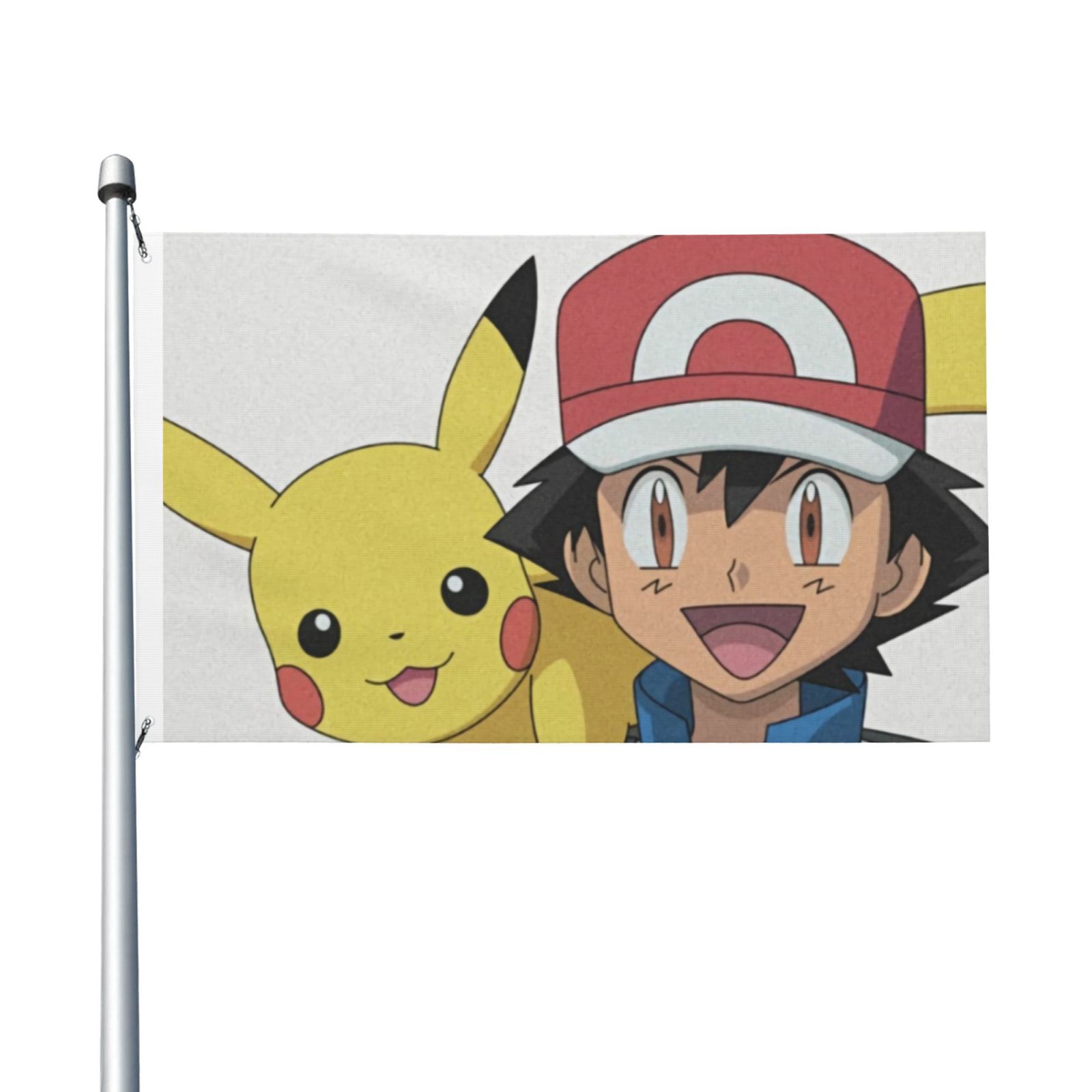 Pokémon - Pokeball Pikachu 65 3x5ft Face Flag Fade Proof Holiday Fall ...