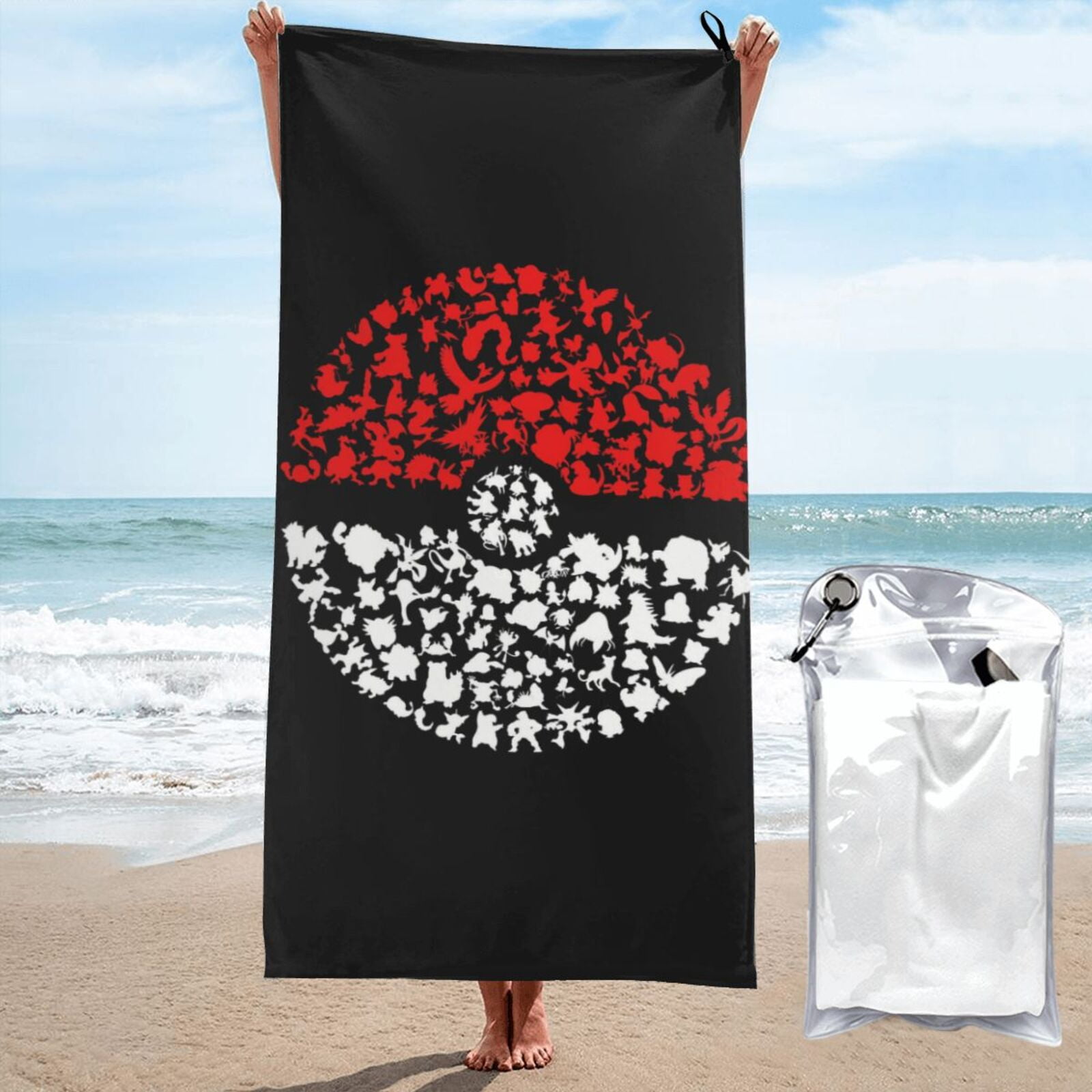 Pokémon - Pokeball Pikachu Microfiber Large Beach Towels Quick Dry ...