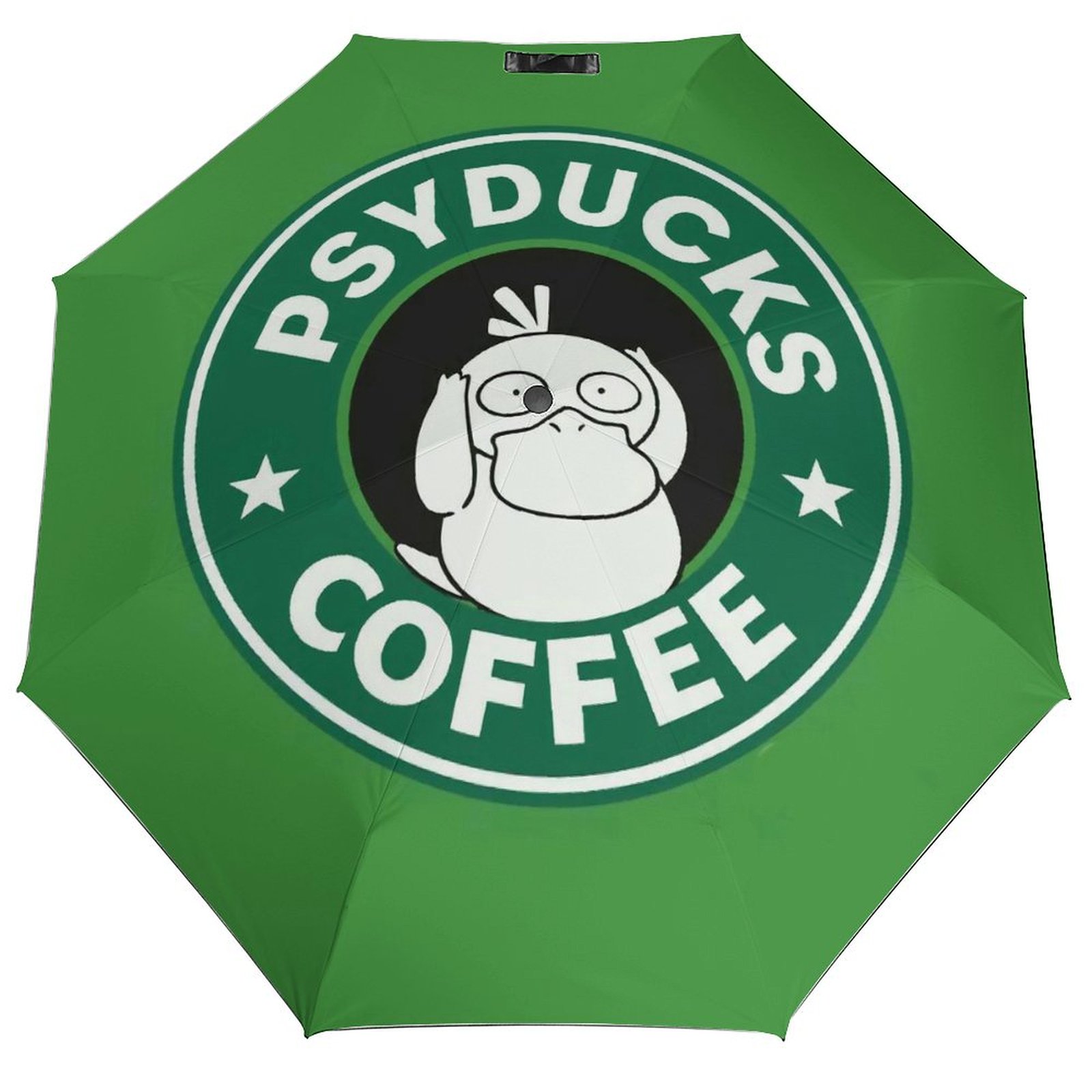 Pokémon Psyduck Coffee Travel Automatic Folding Rain Umbrellas with ...