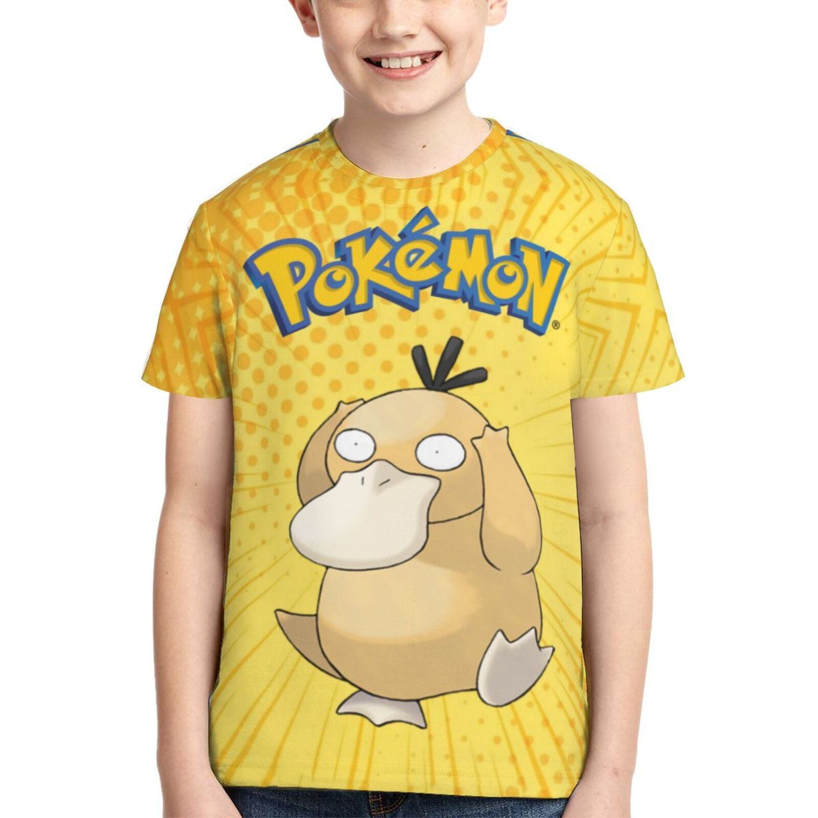 Pokémon Psyduck Crewmate T-Shirt for Boys Teens Kids 6-16Y,Summer Short ...