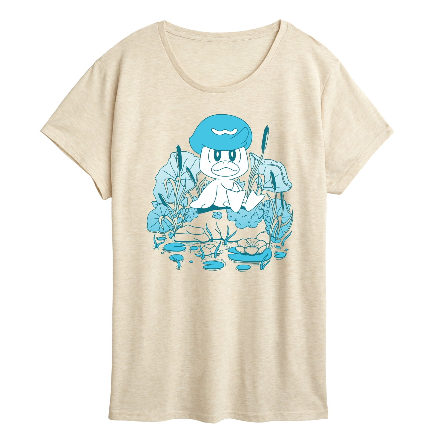 Pokémon - Quaxly Pond Scene - Women's Short Sleeve Graphic T-Shirt ...