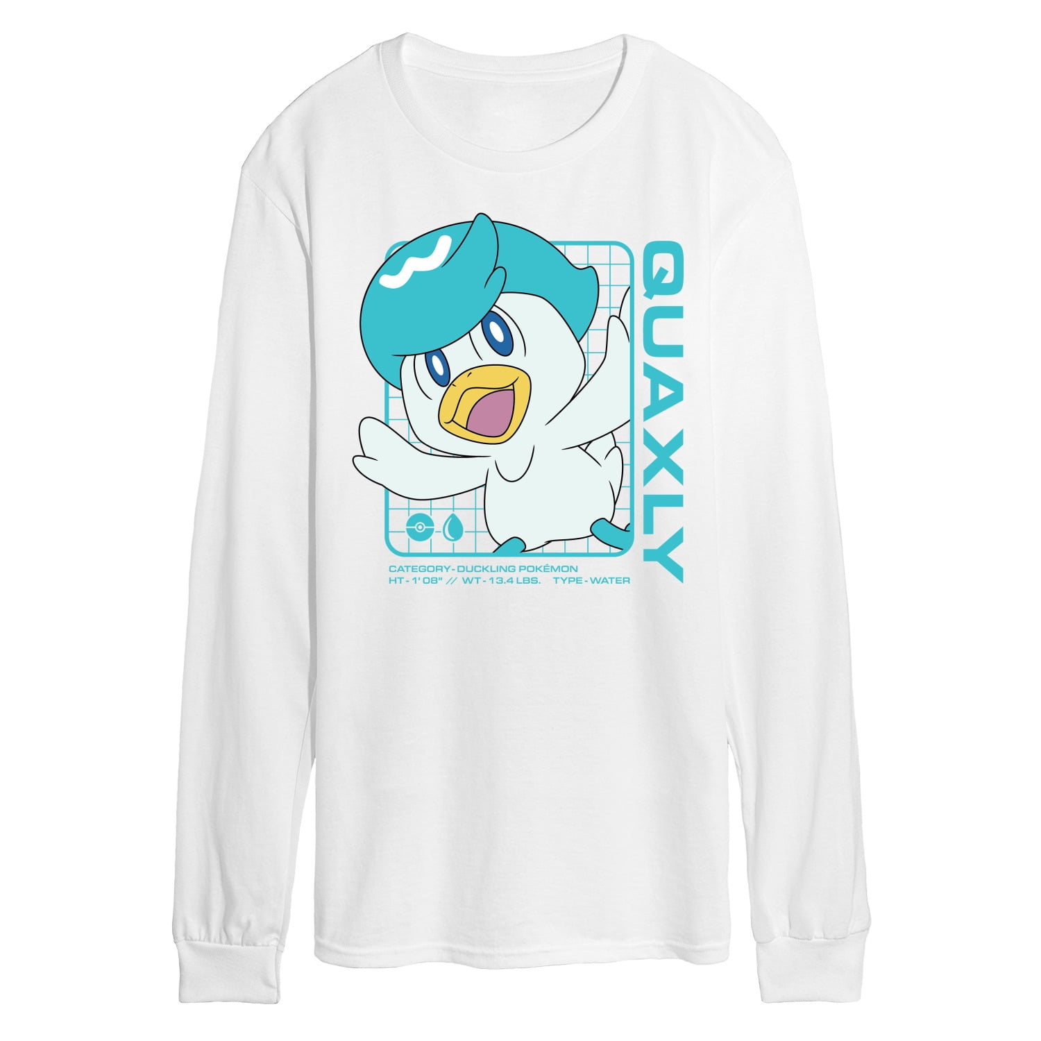 Pokémon - Quaxly Stats - Men's Long Sleeve T-Shirt - Walmart.com