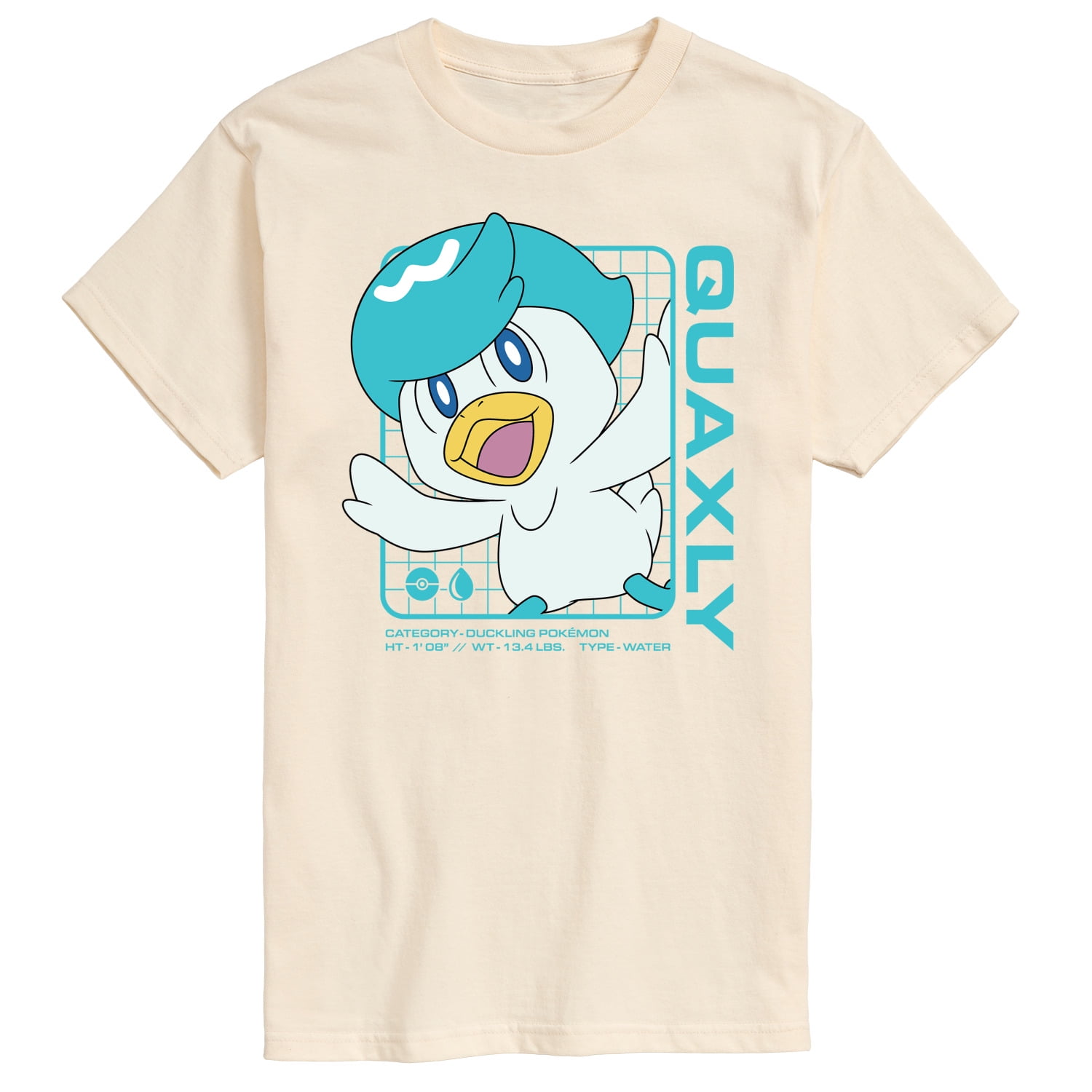 Pokémon - Quaxly Stats - Men's Short Sleeve Graphic T-Shirt - Walmart.com