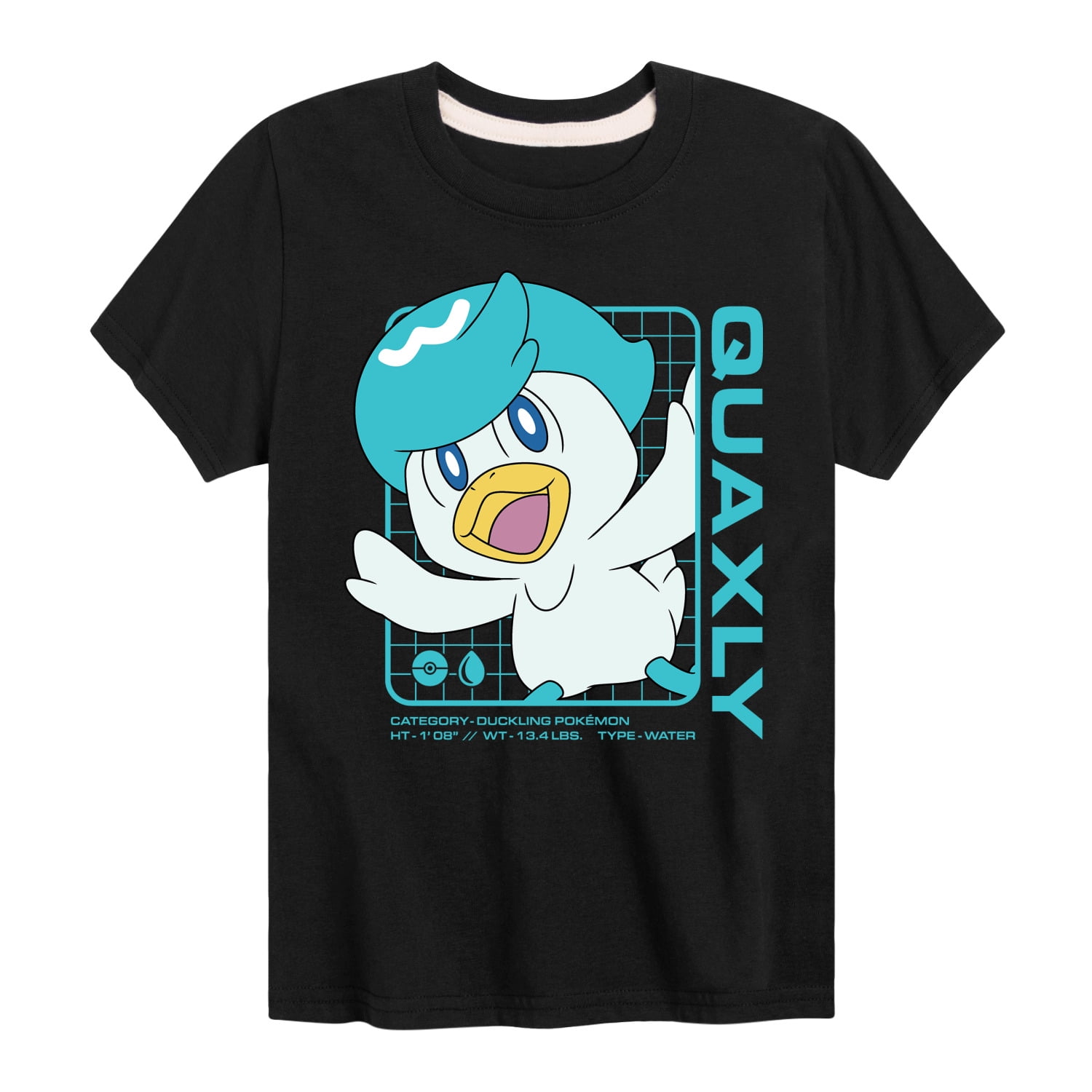 Pokémon - Quaxly Stats - Youth Short Sleeve Graphic T-Shirt - Walmart.com