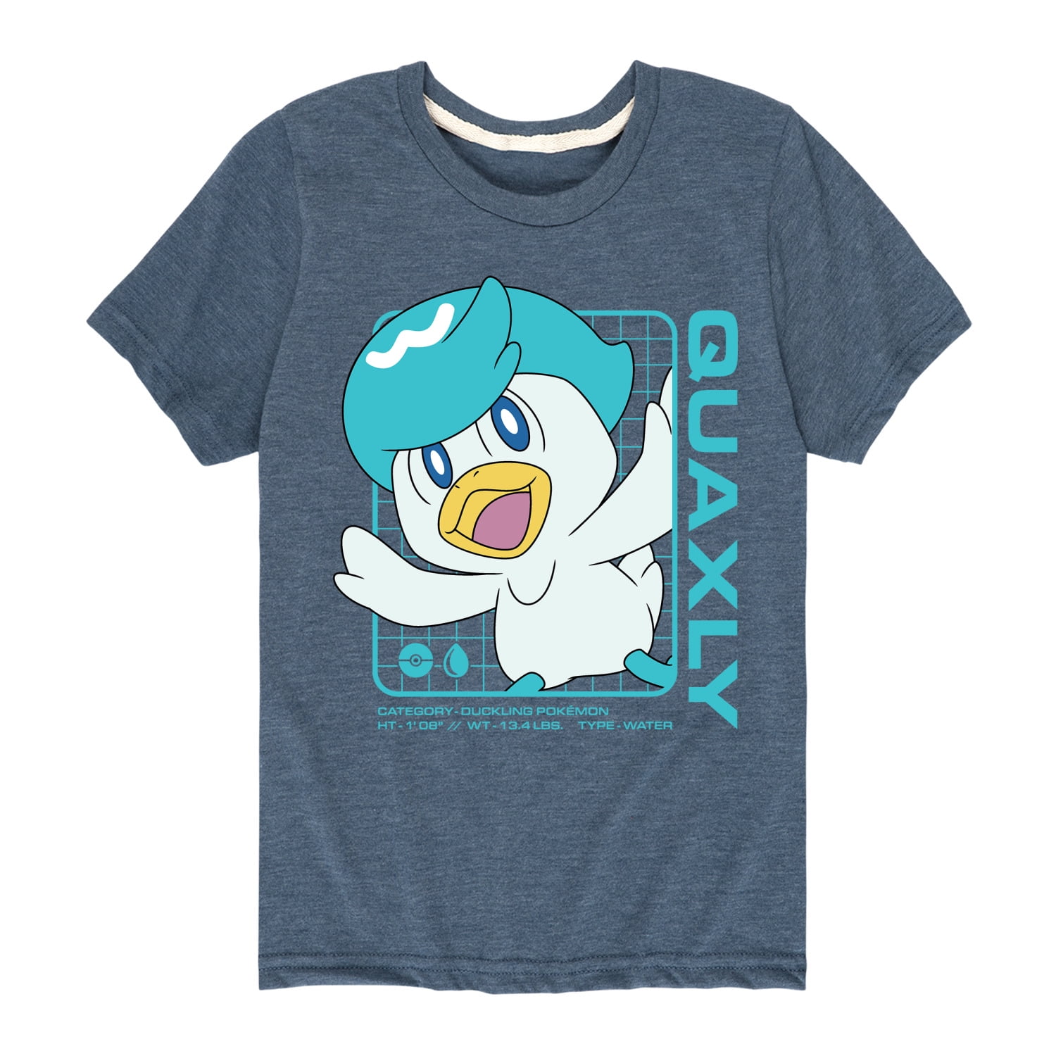 Pokémon - Quaxly Stats - Youth Short Sleeve Graphic T-Shirt - Walmart.com