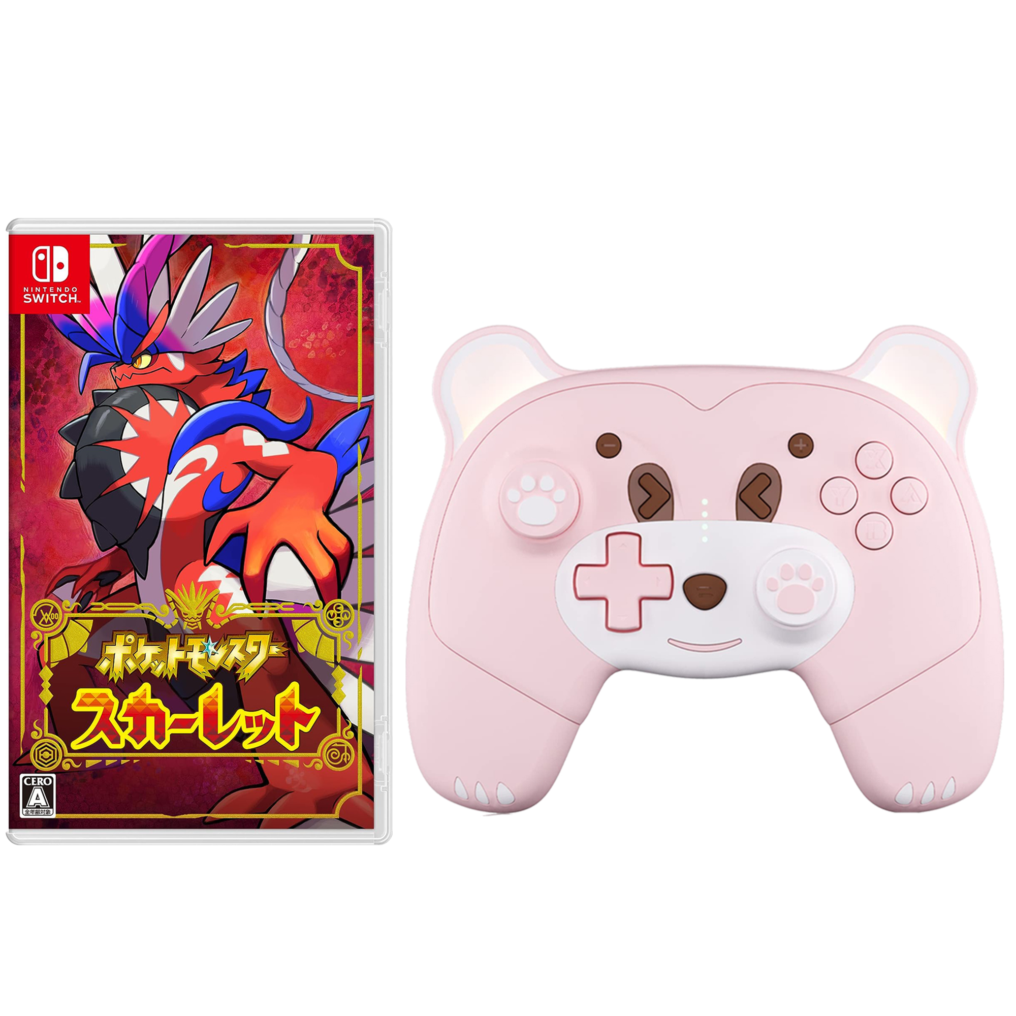 Pokémon Scarlet Game Disc and Upgraded Wireless Switch Pro Controller ...