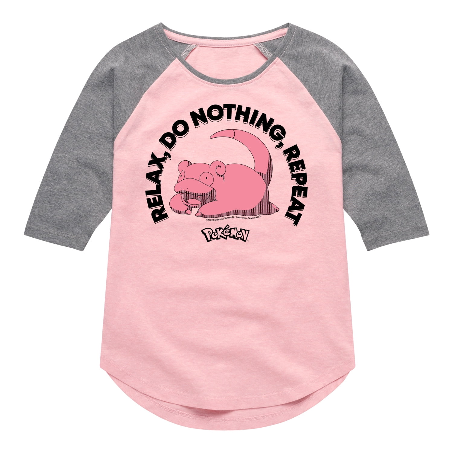 Pokémon - Slowpoke Relax Repeat - Girls Raglan Graphic T-Shirt ...