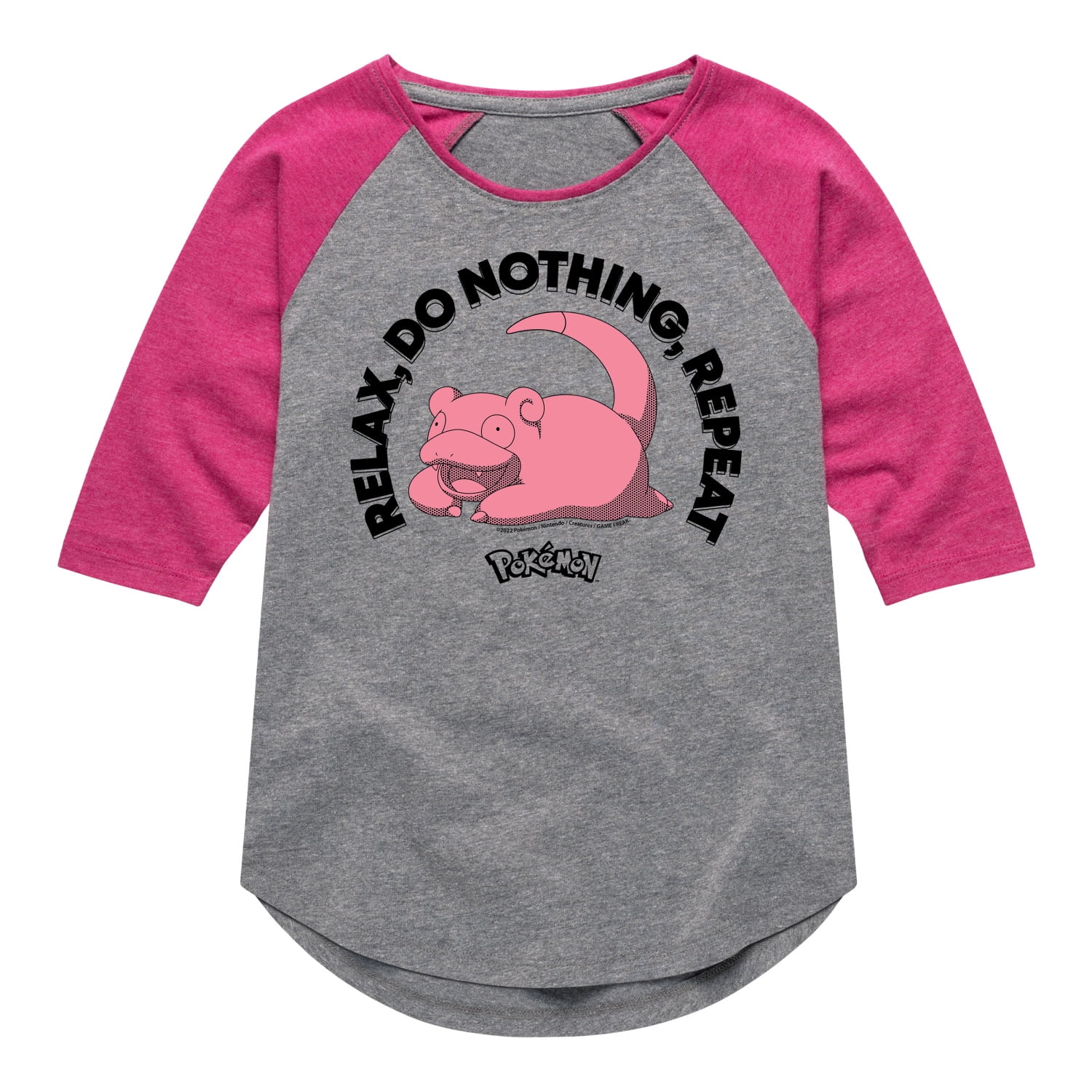 Pokémon - Slowpoke Relax Repeat - Girls Raglan Graphic T-Shirt ...