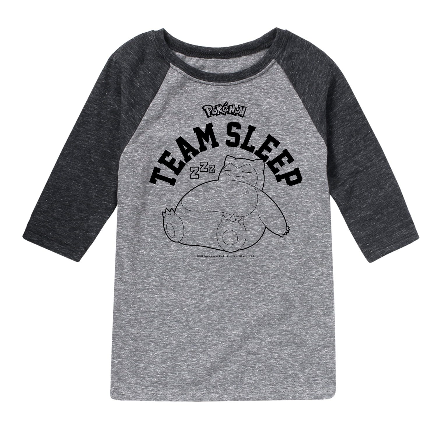 Pokémon - Snorlax Team Sleep - Youth Raglan Graphic T- Shirt - Walmart.com