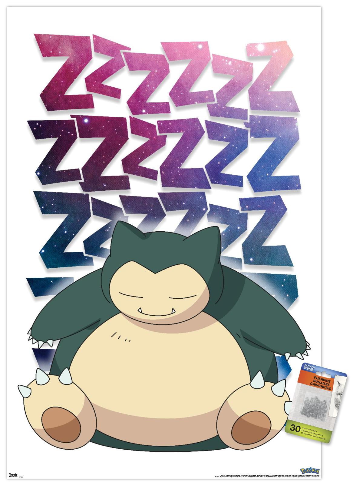 Pokémon - Snorlax Wall Poster with Push Pins, 22.375" x 34" - Walmart.com