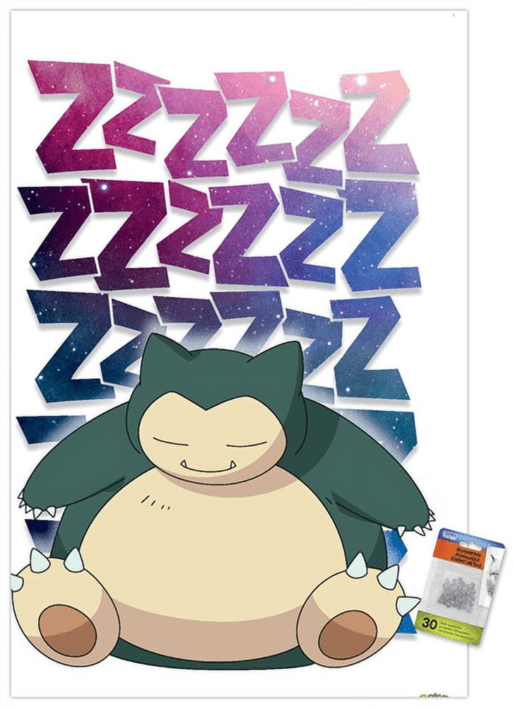 Pokémon - Snorlax Wall Poster with Push Pins, 22.375" x 34" - Walmart.com