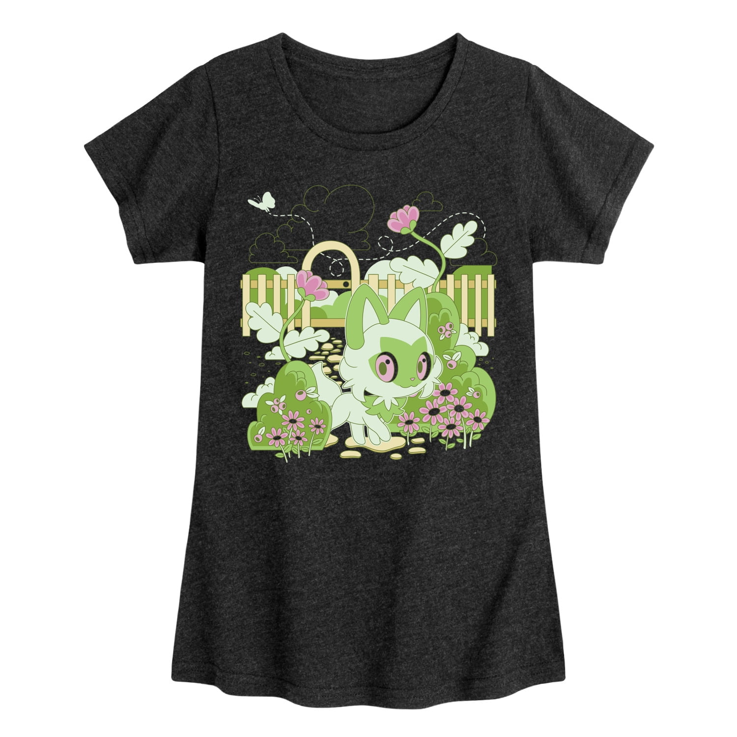 Pokémon - Sprigatito Cottage Garden - Girls Fitted Short Sleeve T-Shirt ...