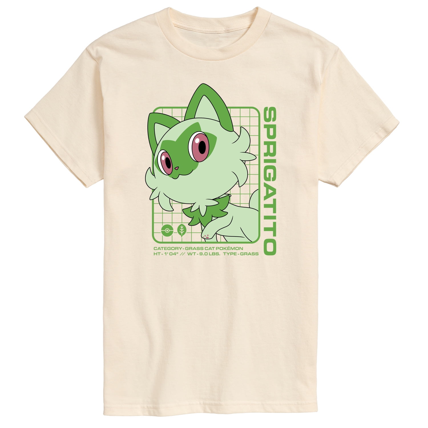 Pokémon - Sprigatito Stats - Men's Short Sleeve Graphic T-Shirt ...