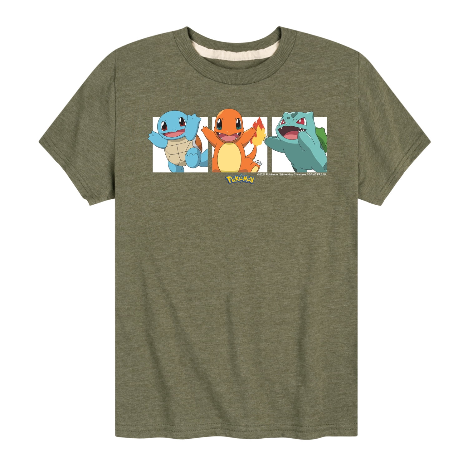 Pokémon - Squirtle, Charmander and Bulbasaur - Youth Short Sleeve ...