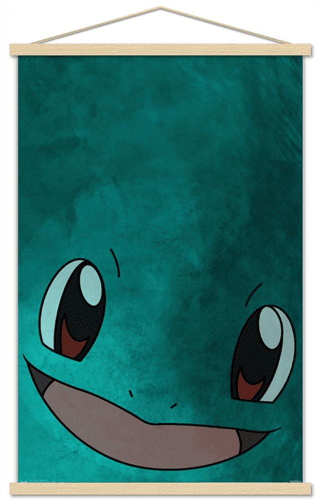 Pokémon - Squirtle Face Wall Poster with Wooden Magnetic Frame, 22.375 ...