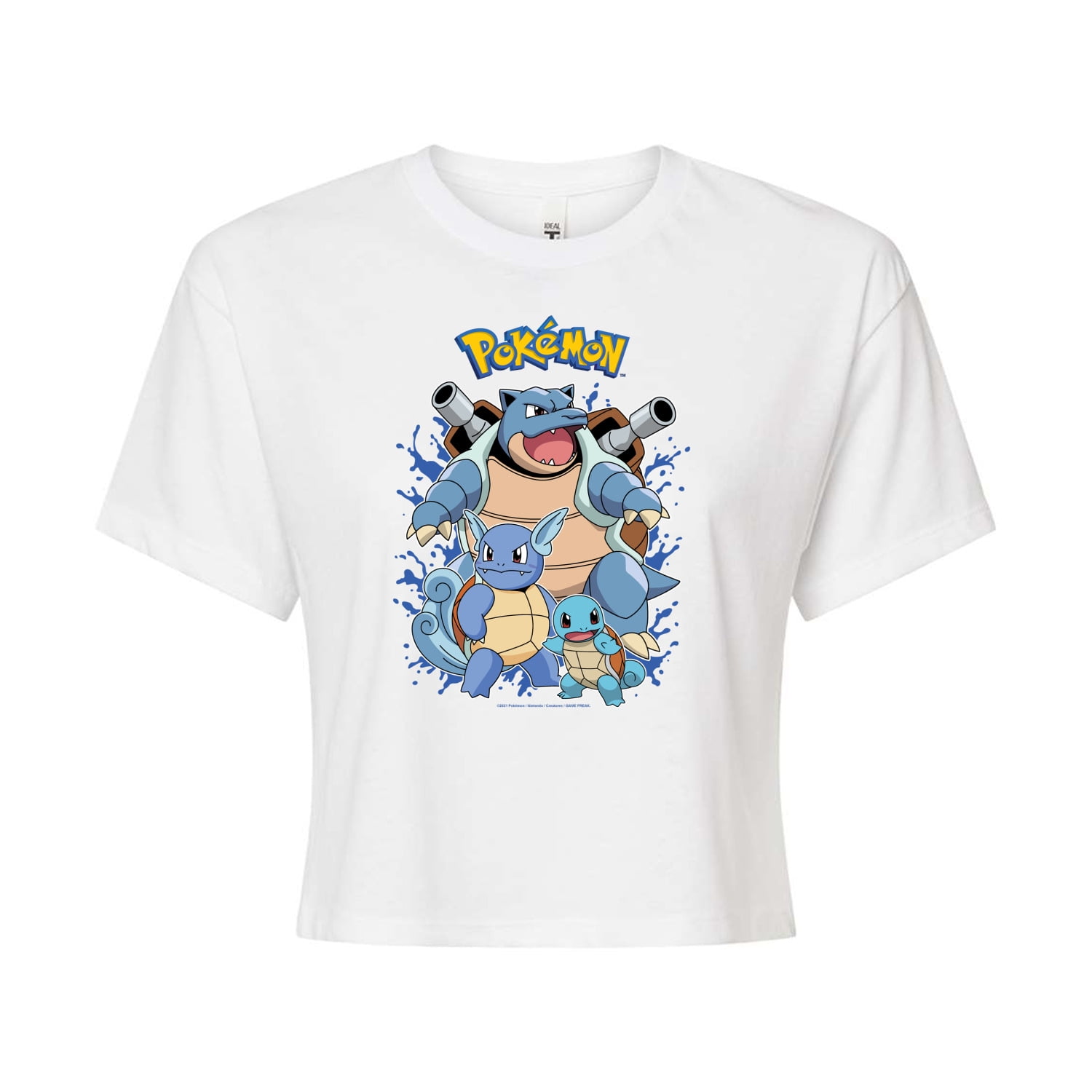 Pokémon - Squirtles Evolution - Juniors Cropped Cotton Blend T-Shirt ...