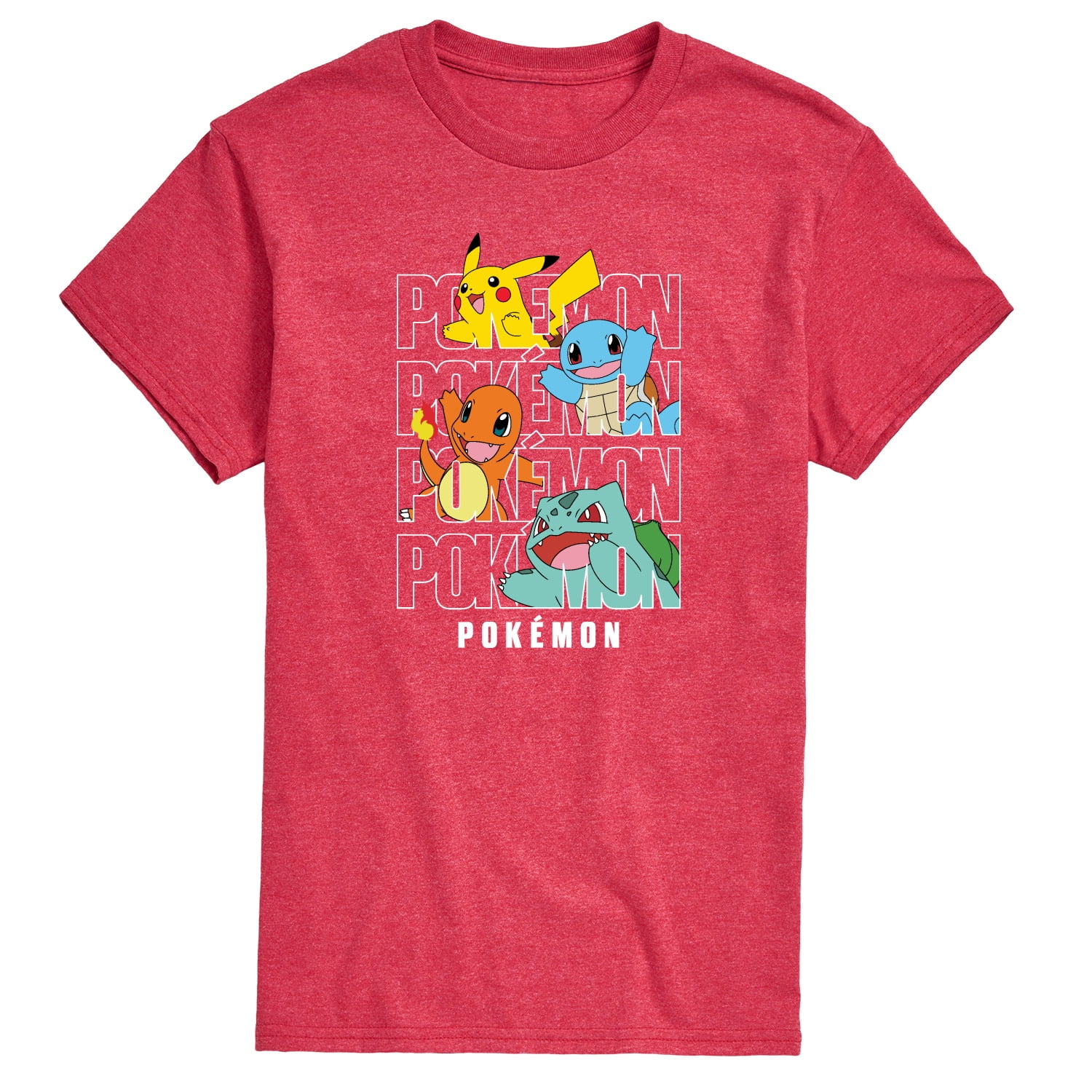 Pokémon - Stacked Logo Pikachu And Friends - Men's Short Sleeve Graphic ...
