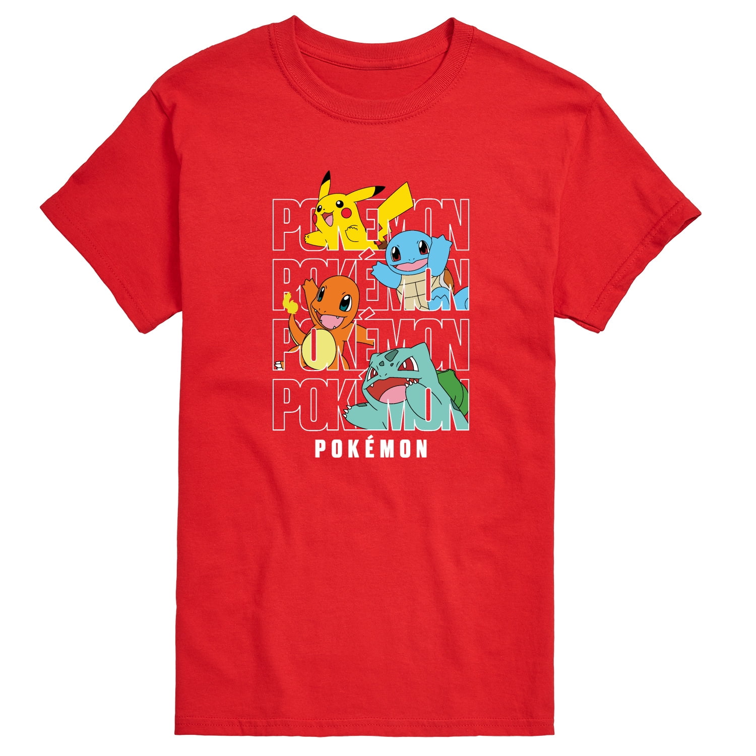 Pokémon - Stacked Logo Pikachu And Friends - Men's Short Sleeve Graphic ...