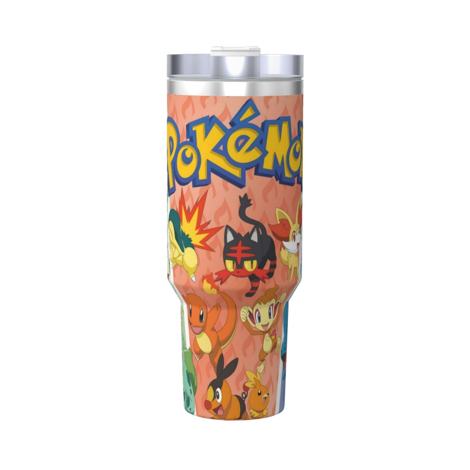 Pokémon,Starters Pokemon 40 oz Water Bottle with Handle & Flip Straw ...