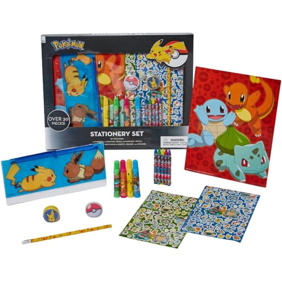 Pokémon Stationery and Art Set – 30+ Piece Gift Pack with Markers ...