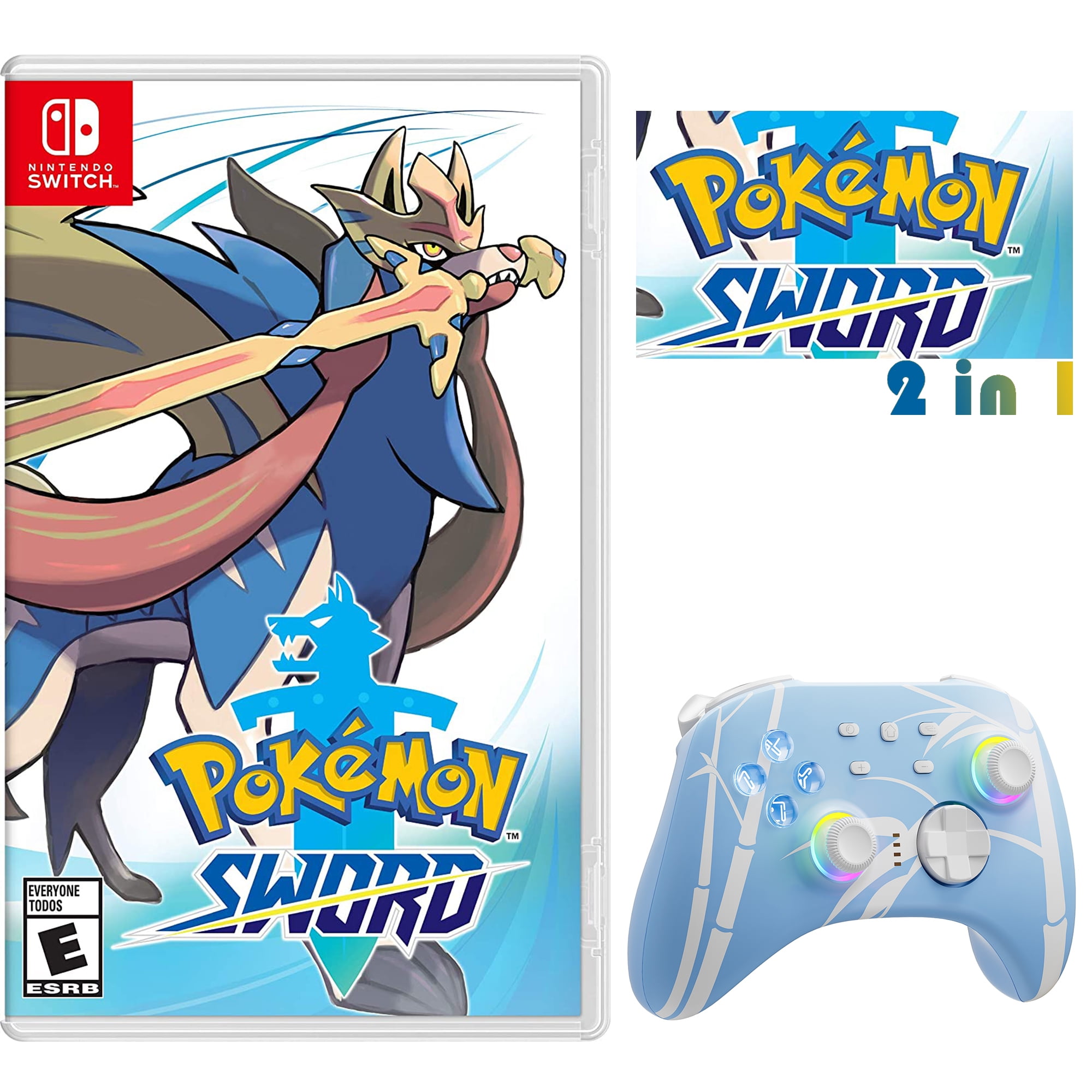 Pokémon Sword Game Disc and Upgraded Switch Pro Controller for Nintendo ...