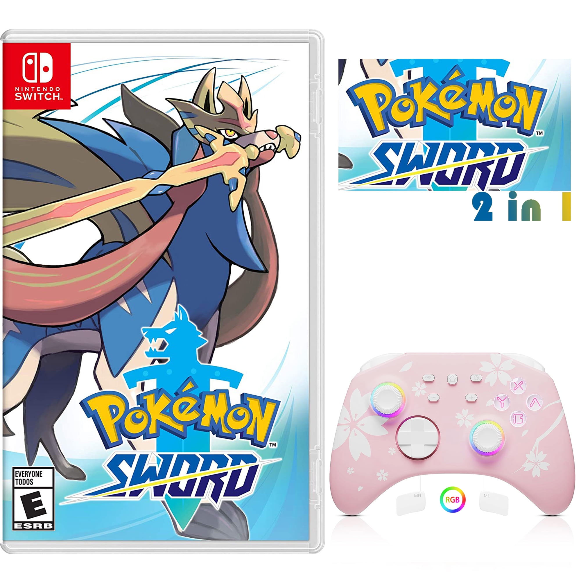 Pokémon Sword Game Disc and Upgraded Switch Pro Controller for Nintendo ...