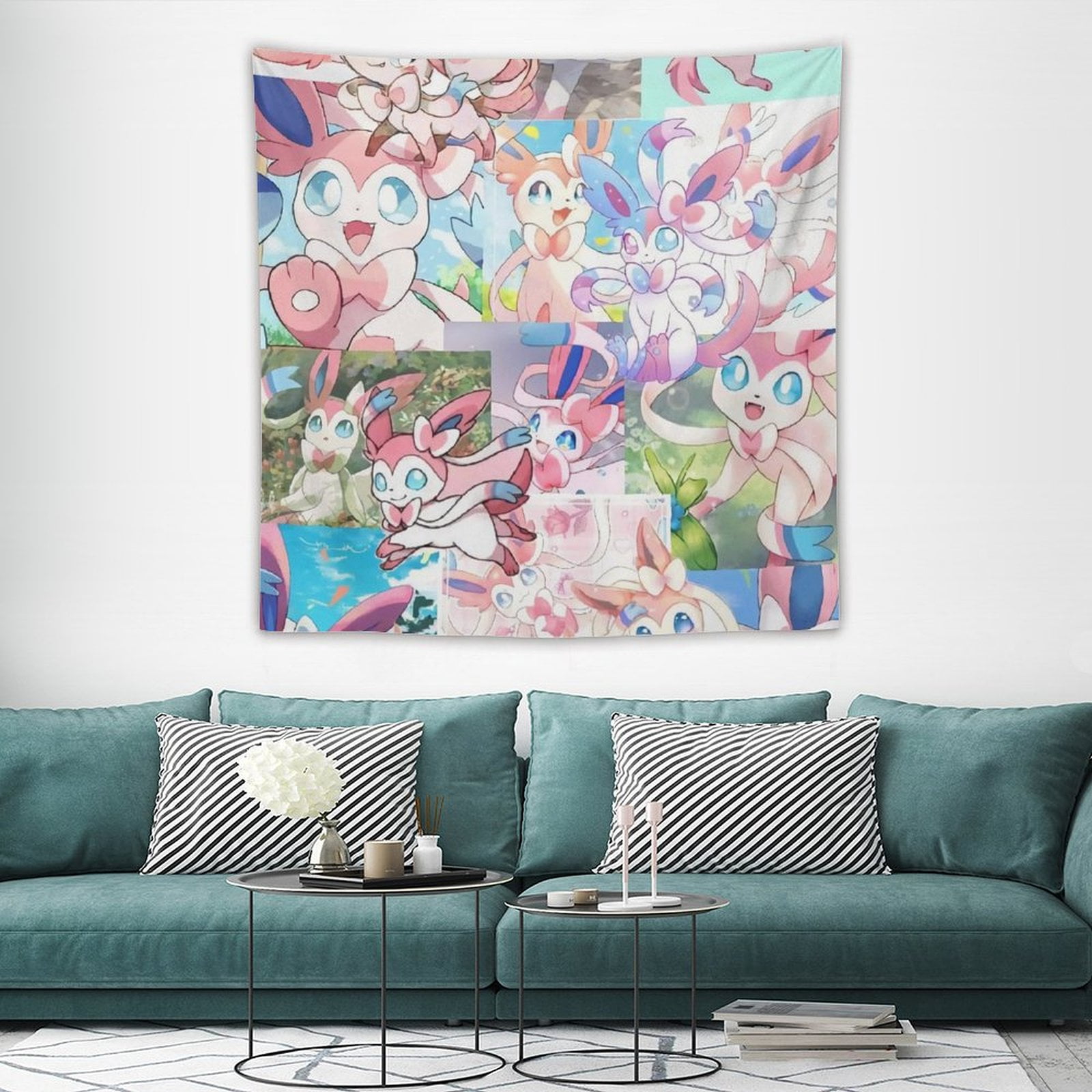 Pokémon Sylveon Tapestry,Wall Tapestry,Tapestries Wall Hanging for Guys Bedroom College Dorm ...