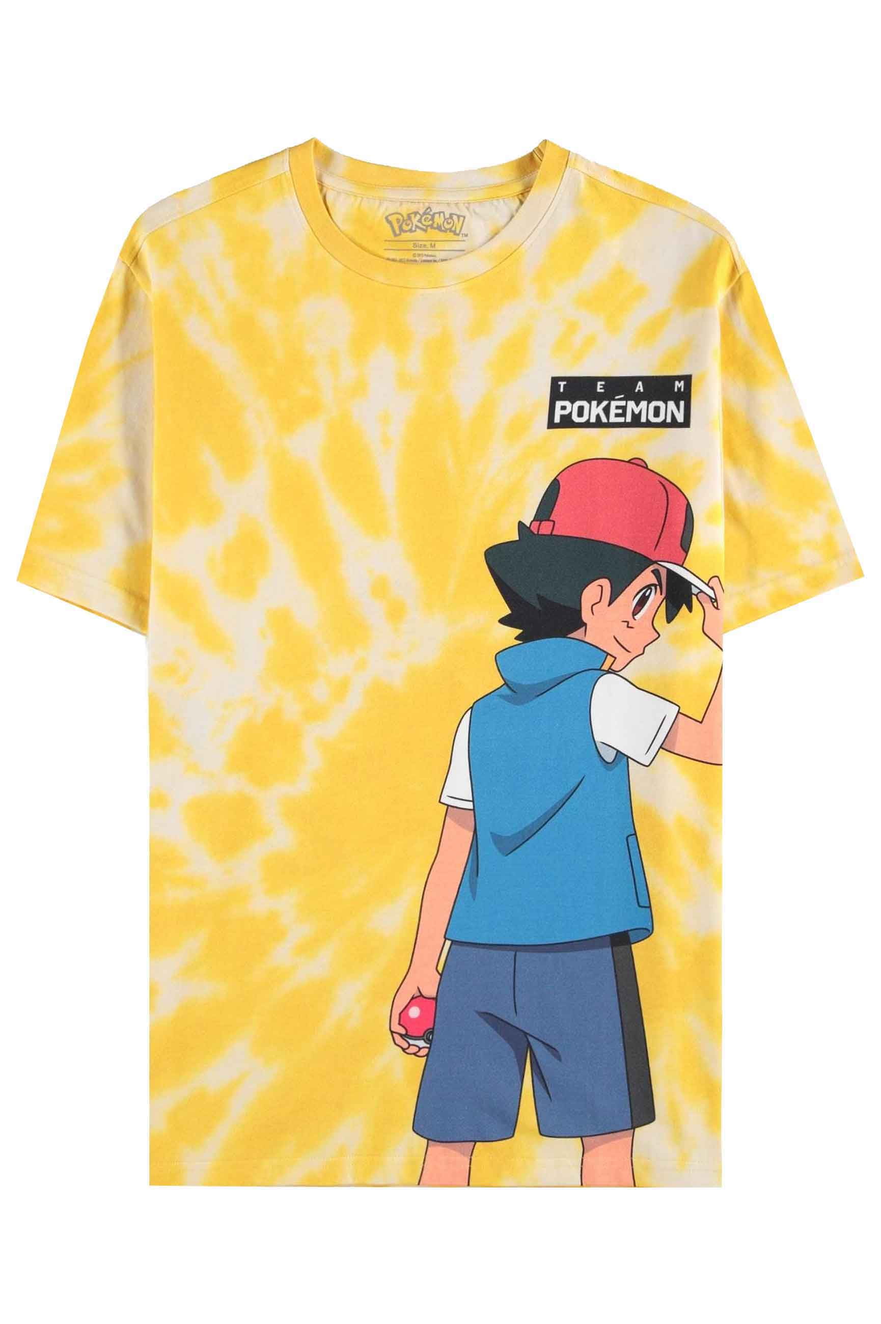 Pok mon T Shirt Ash and Pikachu new Official Unisex Yellow Allover ...