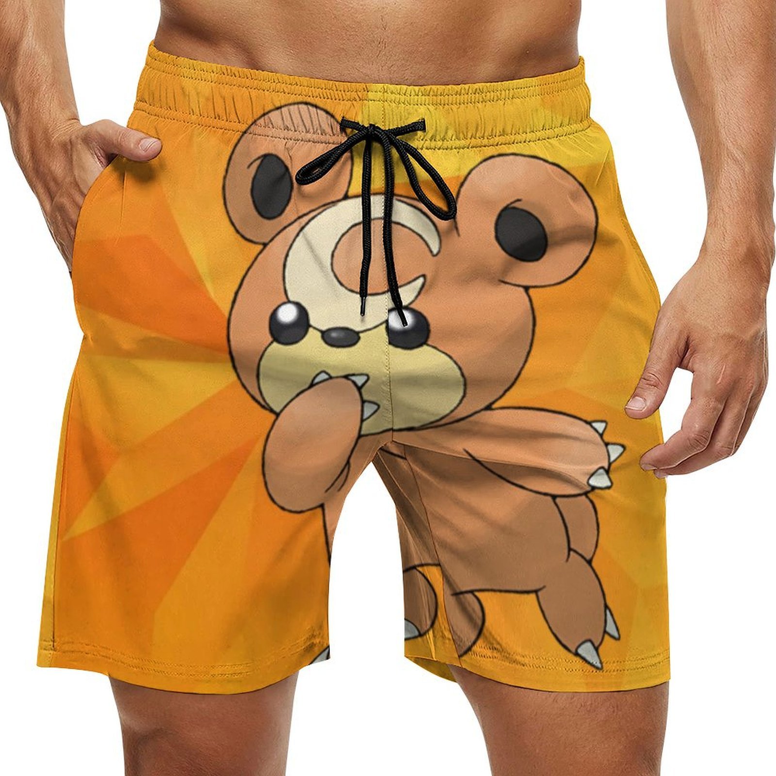 Pokémon Teddiursa Mens Swim Trunks with Compression Liner Quick Dry ...