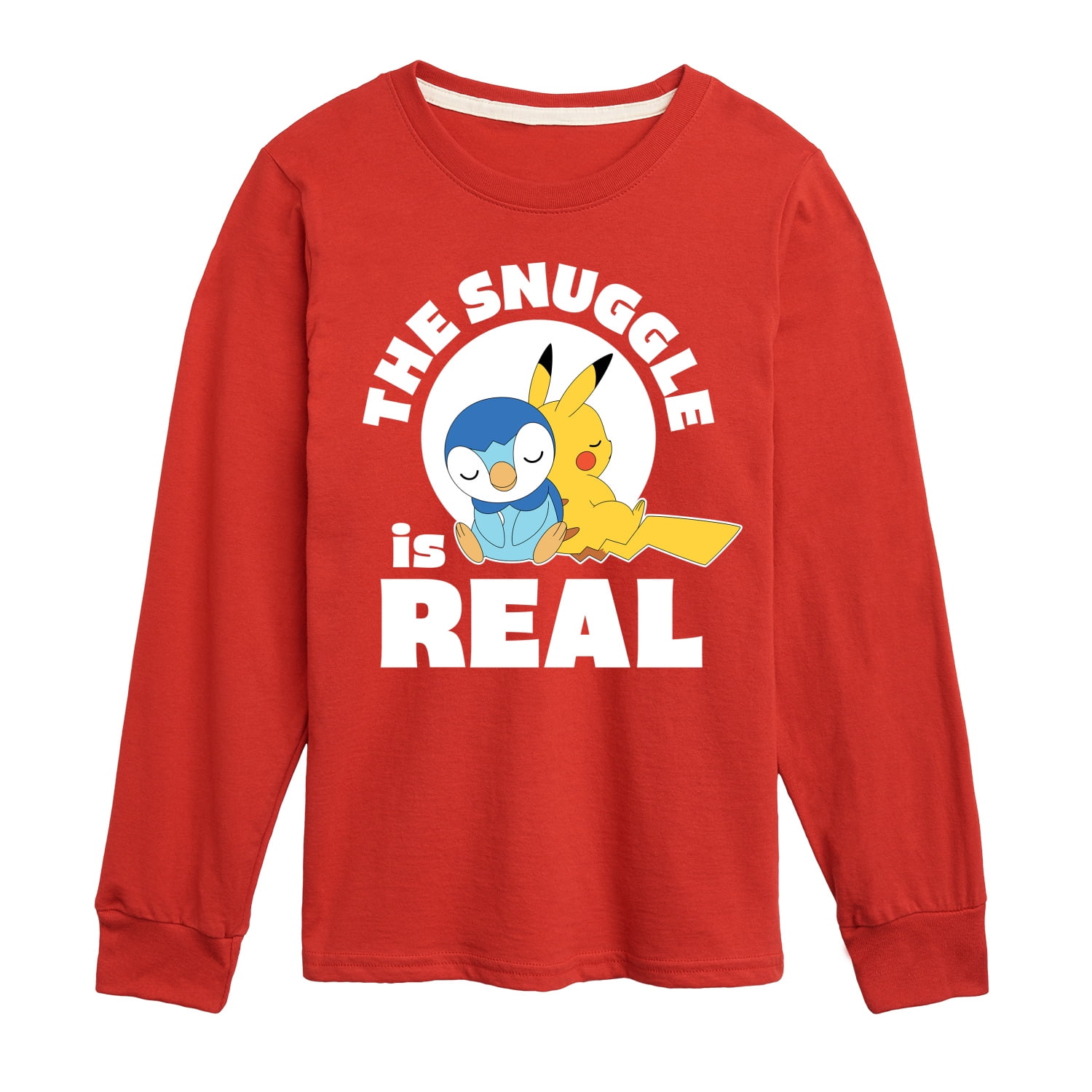 Pokémon - The Snuggle Is Real Pikachu And Piplup - Youth Long Sleeve ...