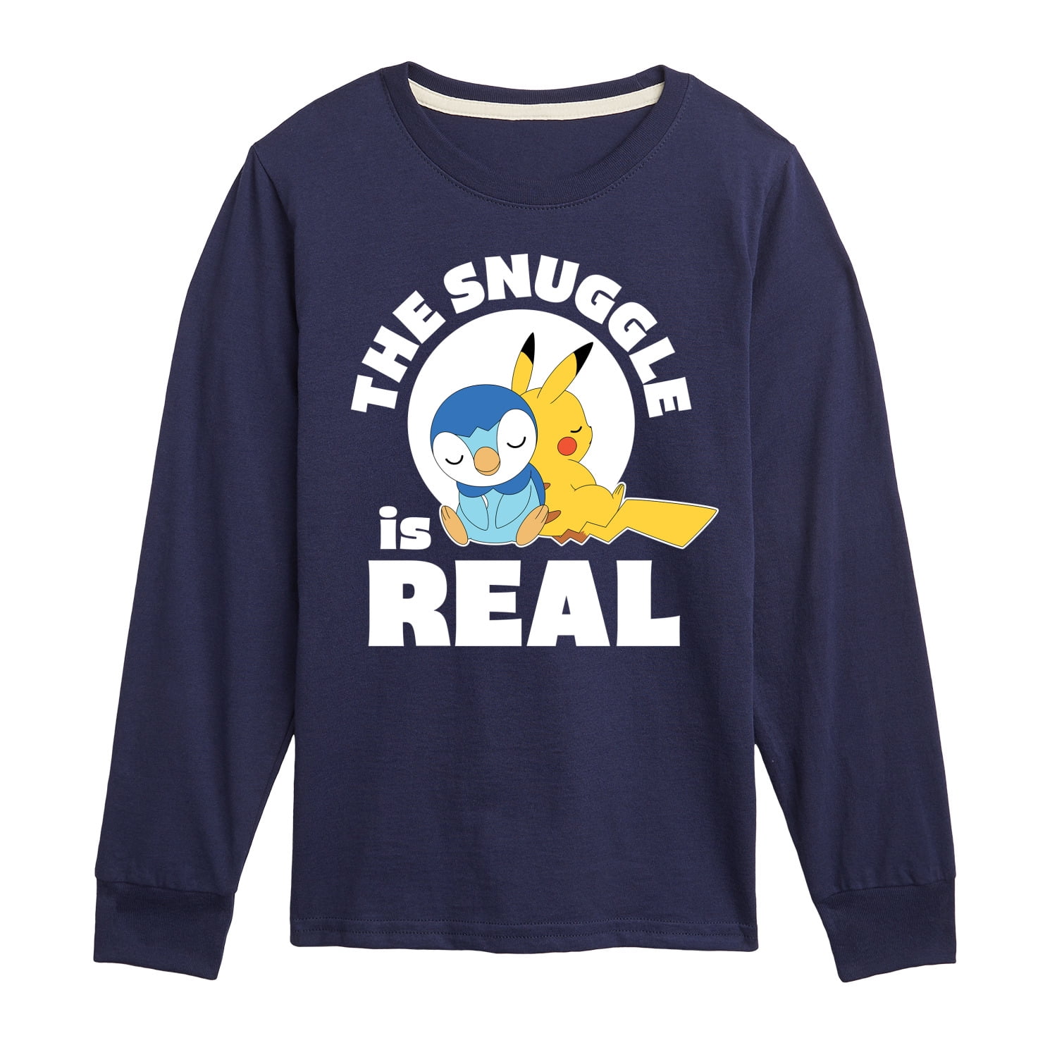 Pokémon - The Snuggle Is Real Pikachu And Piplup - Youth Long Sleeve ...