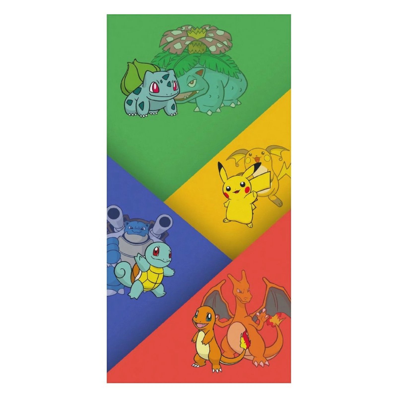 Pokémon Trainer Kanto Starters Vintage Portraits 2 Oversized Beach ...