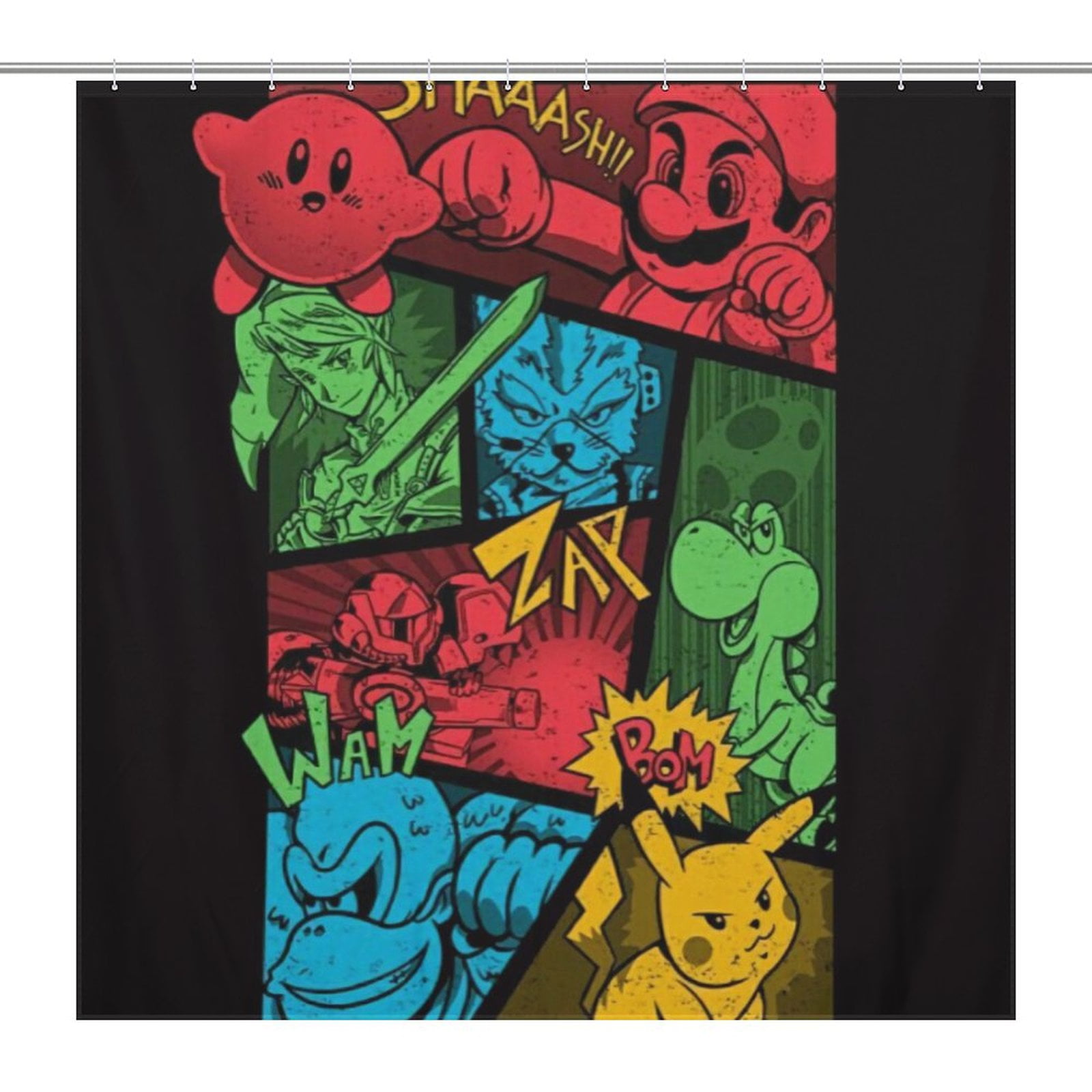 Pokémon-Trainer Kanto Starters Vintage Portraits Shower Curtain,Shower ...