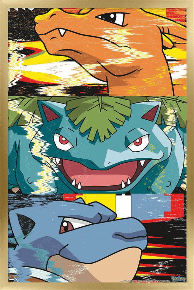 Pokémon - Trio Distortion Wall Poster, 14.725" x 22.375", Framed ...