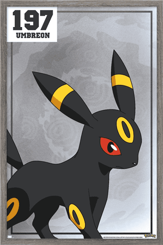 Pokémon - Umbreon 197 Wall Poster, 14.725" x 22.375" Framed - Walmart.com