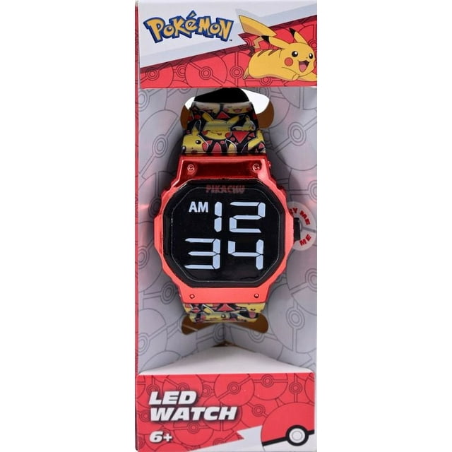 Pokémon Unisex Children's LED Watch with Large Readout in Yellow and ...