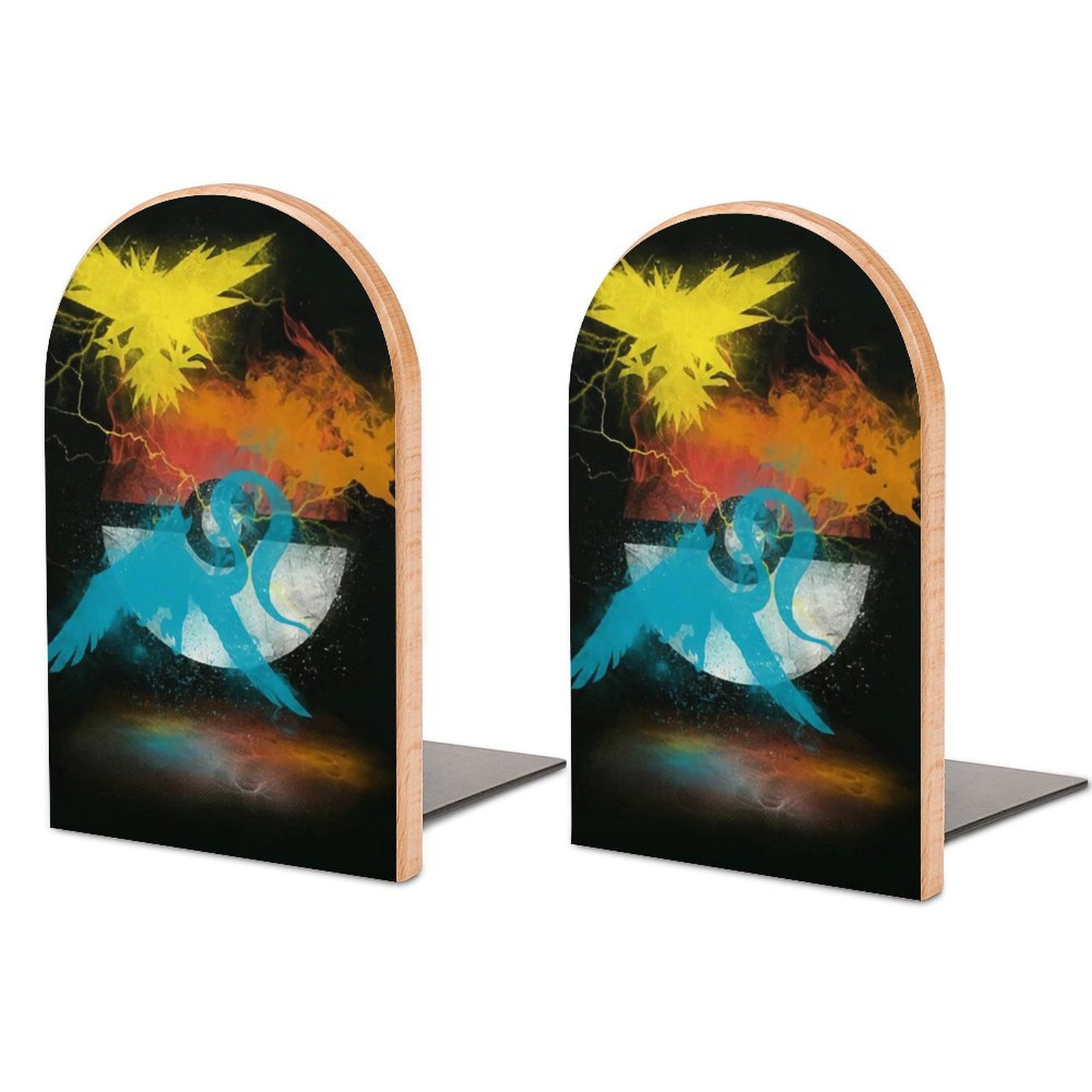 Pokémon Valor Mystic Instinct Book Ends,Wood Bookends for Shelves to ...