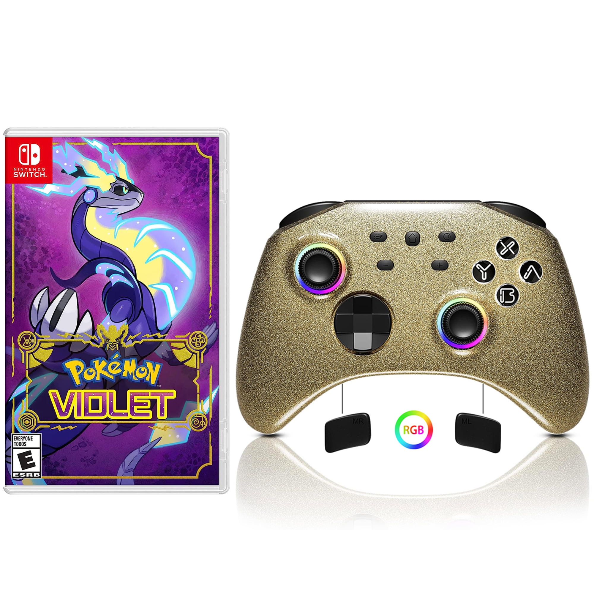 Pokémon Violet Game Disc and Upgraded Switch Pro Controller for ...